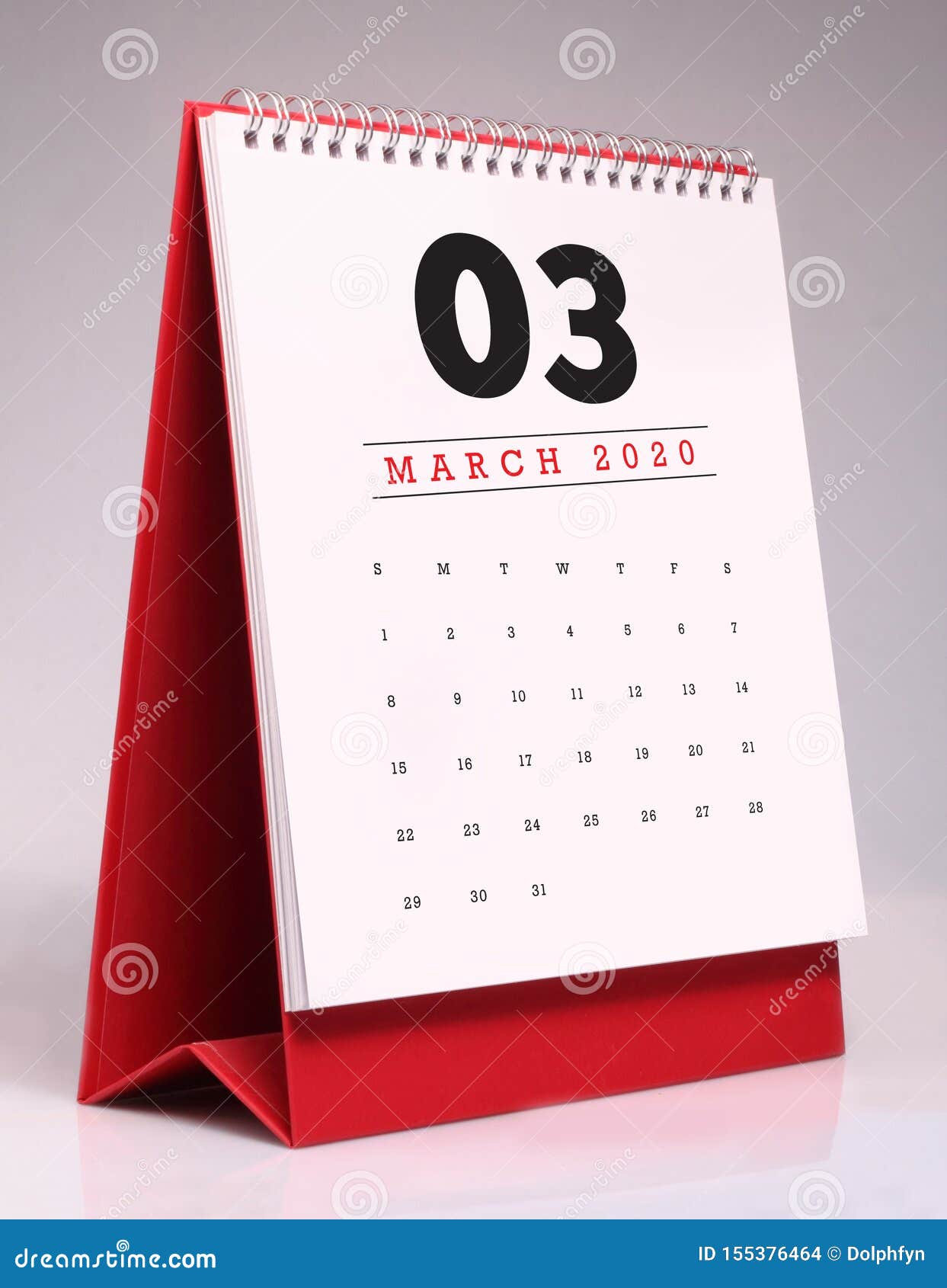 Simple Desk Calendar 2020 - March Stock Photo - Image of simple, table ...