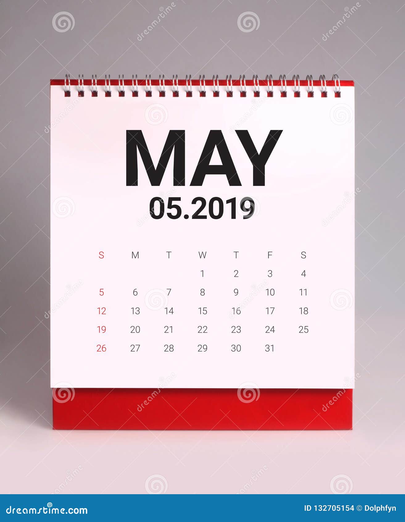 Simple Desk Calendar 2019 - May Stock Photo - Image of simple, monthly ...