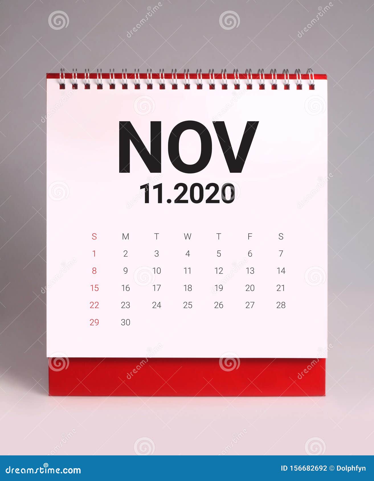 Simple Desk Calendar 2020 - November Stock Photo - Image of monthly ...
