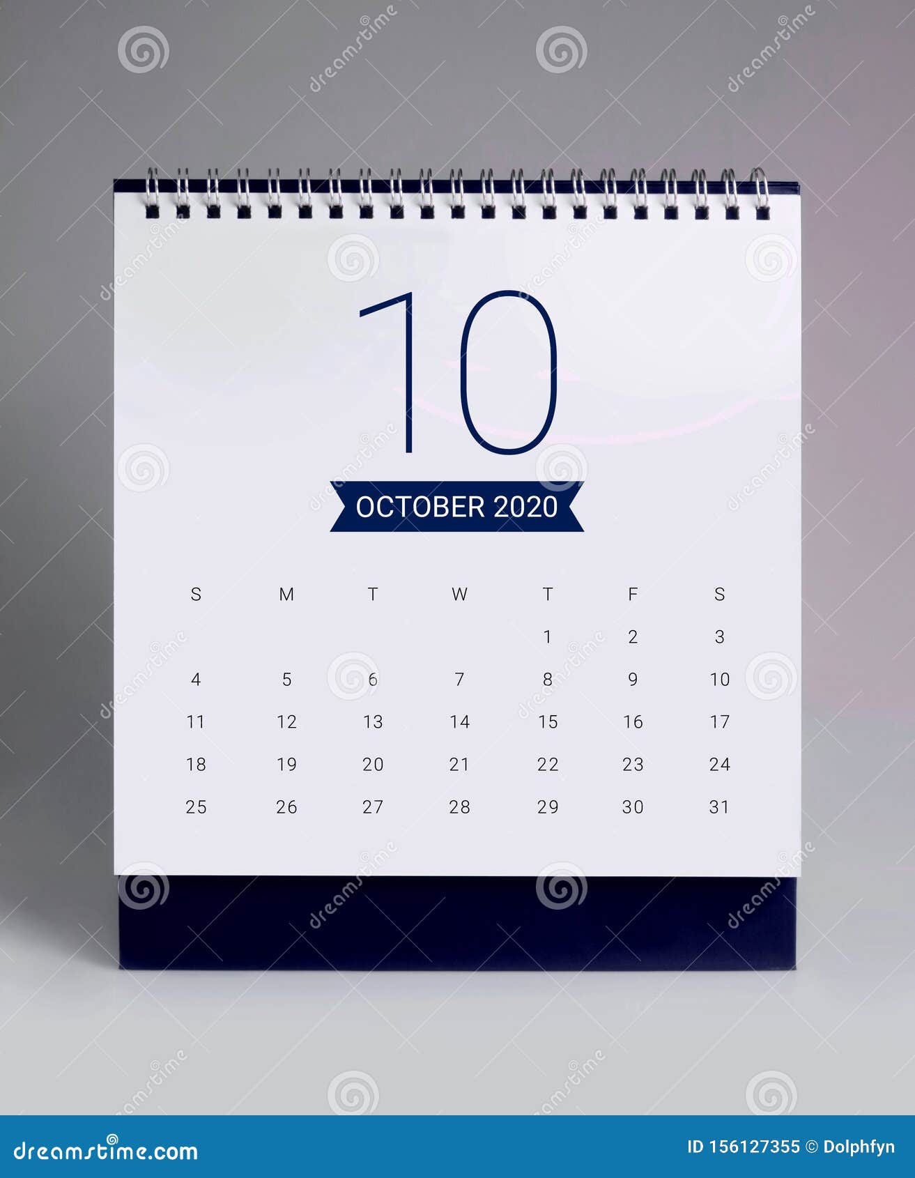 Simple Desk Calendar 2020 - October Stock Image - Image of year, 2020: ...