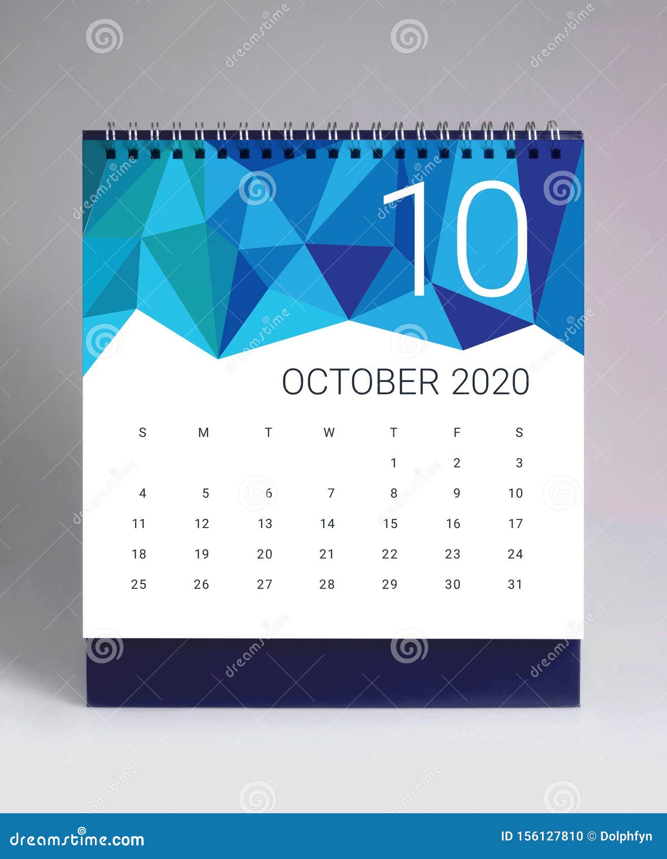 Simple Desk Calendar 2020 - October Stock Photo - Image of number ...