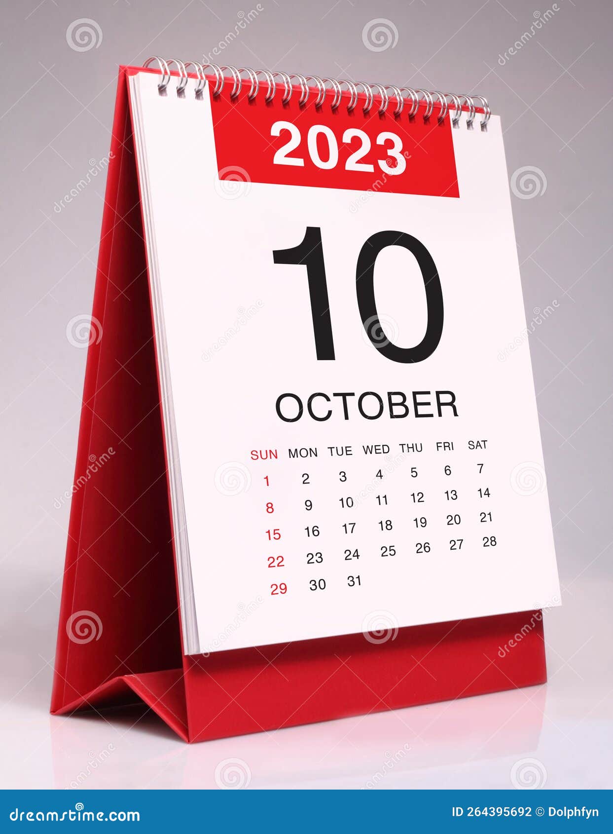 Simple Desk Calendar 2023 - October Stock Photo - Image of table, year ...