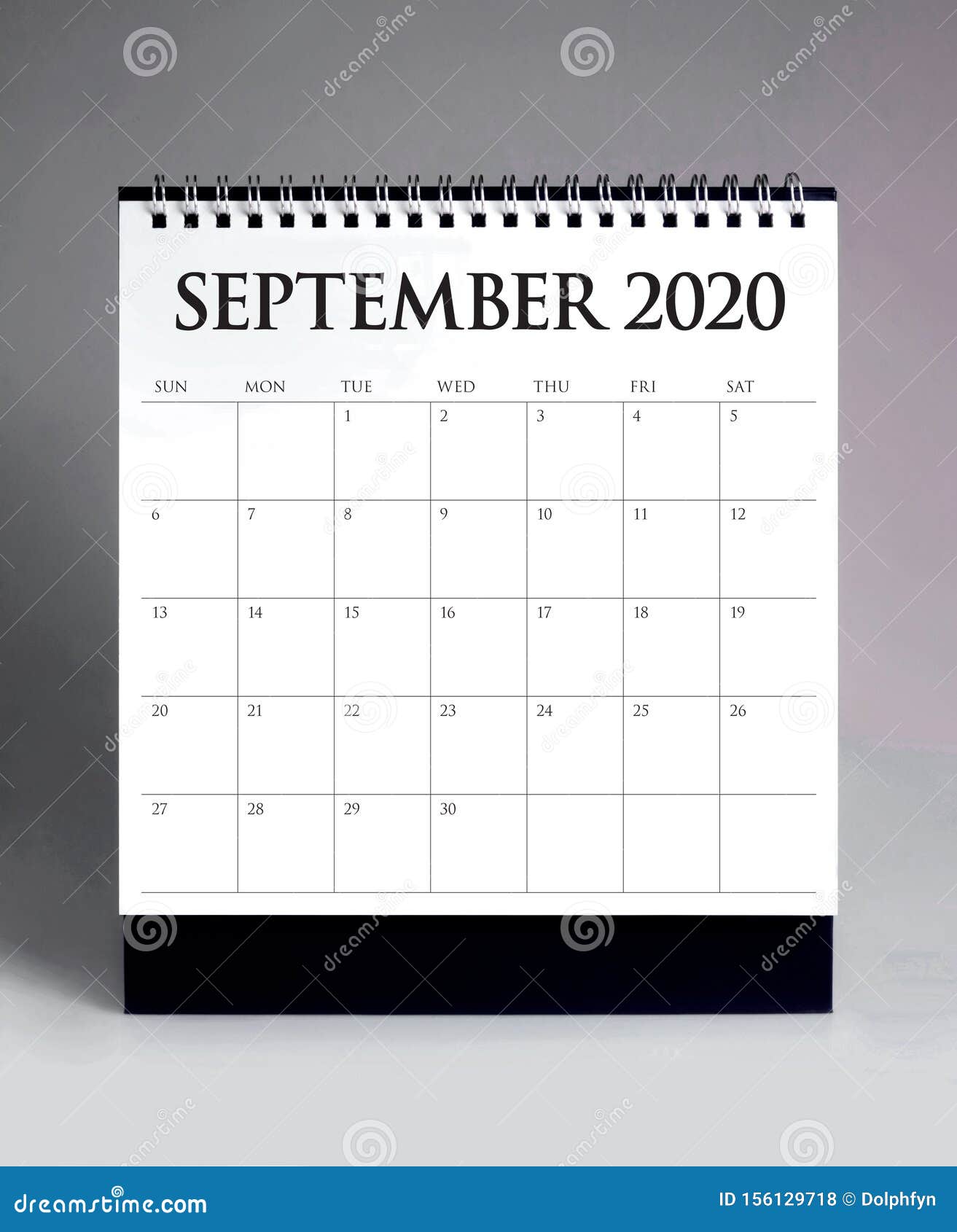 Simple Desk Calendar 2020 - September Stock Photo - Image of design ...