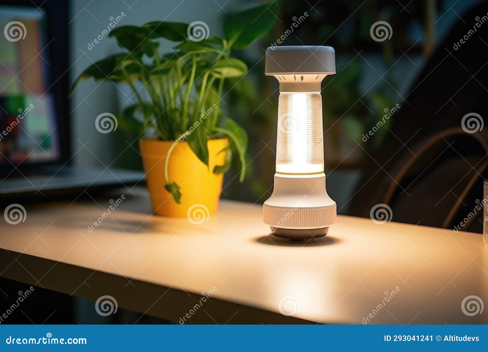 Simple Desk Lamp with Smart Bulb Inside Stock Illustration ...