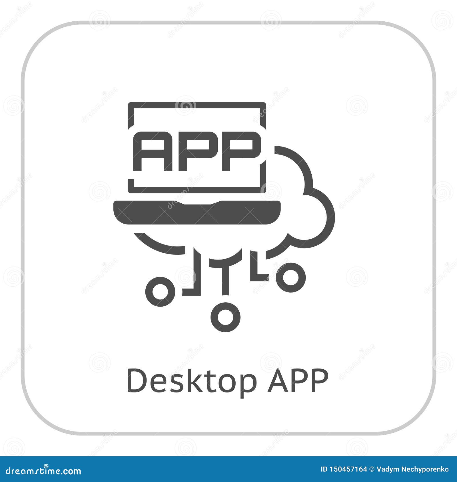 Simple Desktop APP Vector Line Icon Stock Illustration - Illustration ...