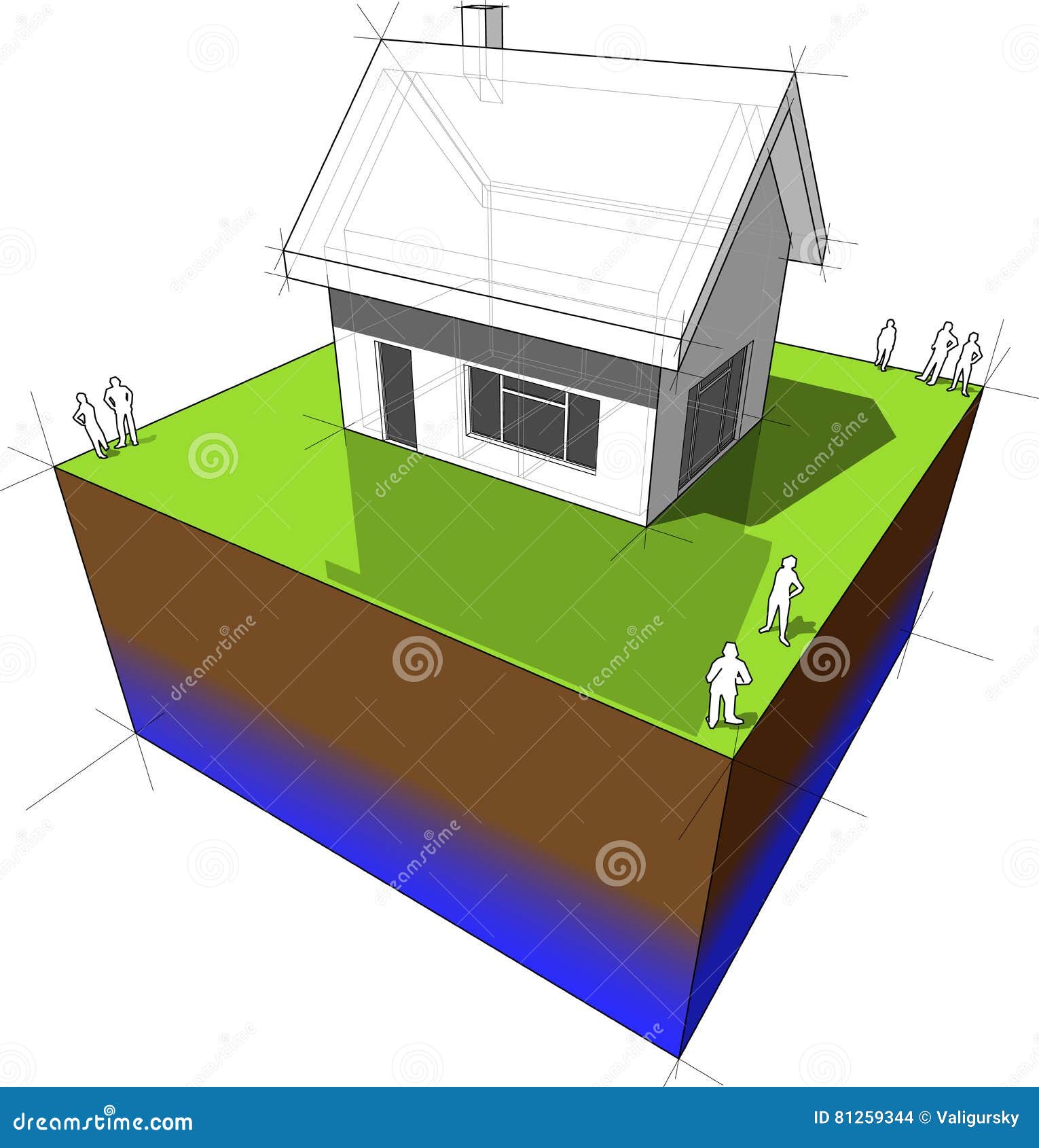 Simple detached house stock vector. Illustration of point - 81259344