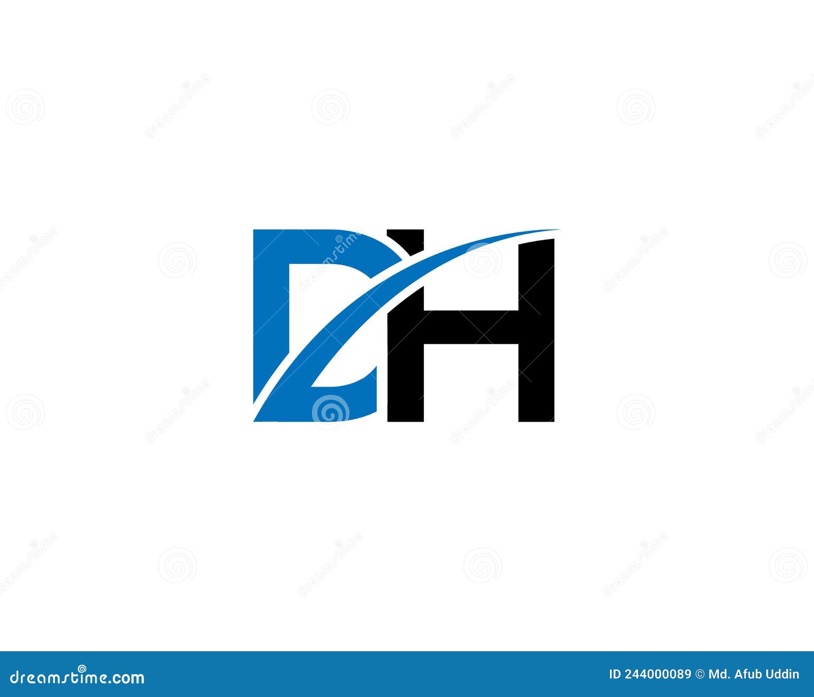 Simple DH Letter Logo Design Stock Vector - Illustration of element ...