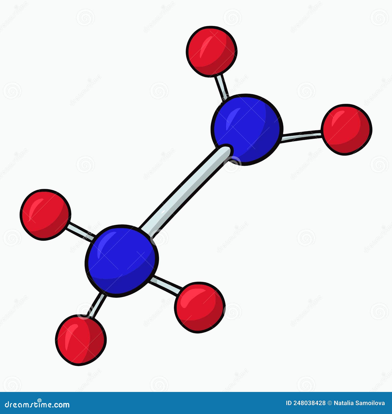 Simple Diagram of the Structure of the Molecule, Vector Illustration in ...