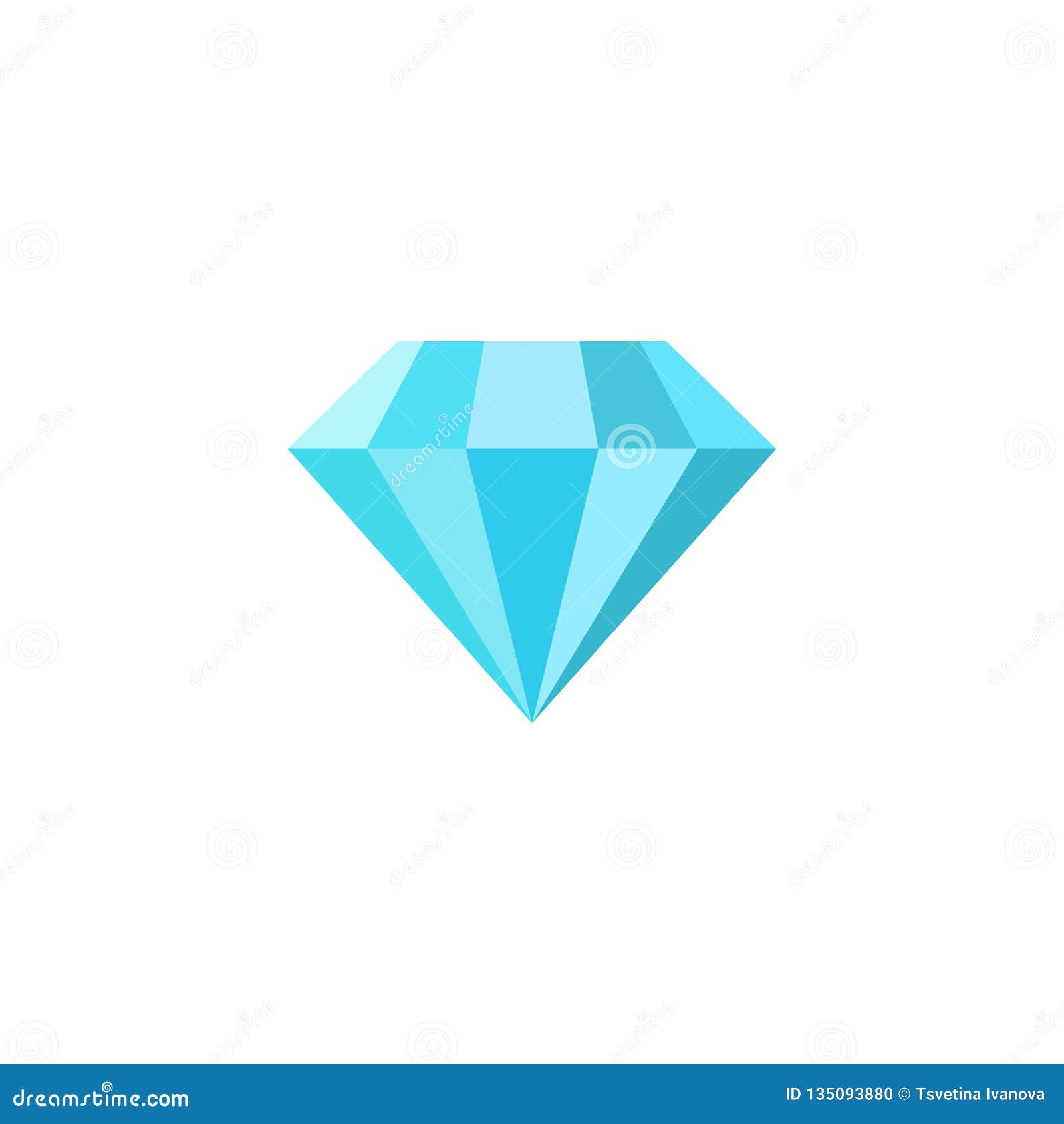 Simple Diamond Blue Cartoon Icon. Stock Vector - Illustration of color ...