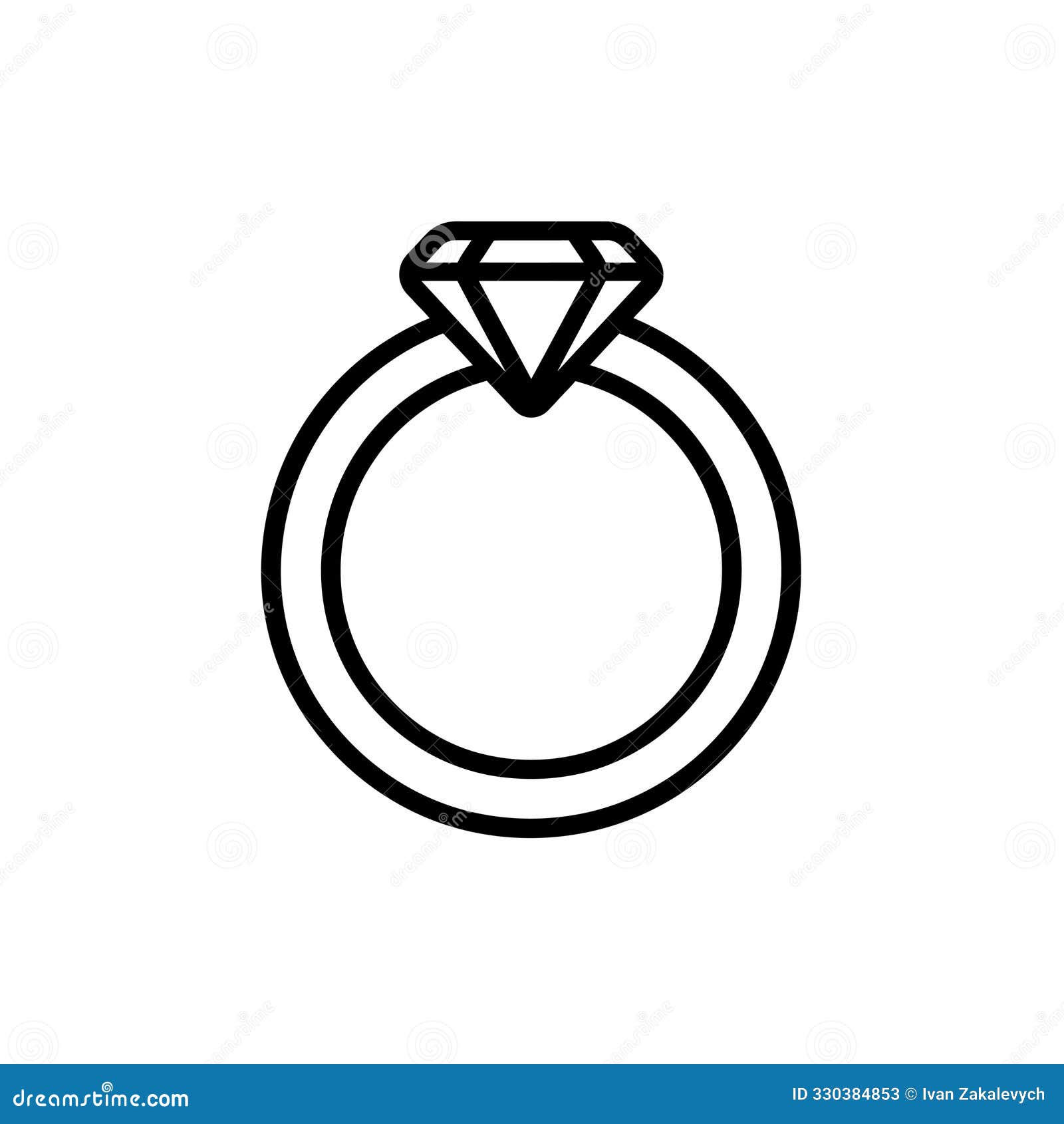 Simple Diamond Engagement Ring. Vector Icon Design Stock Illustration ...