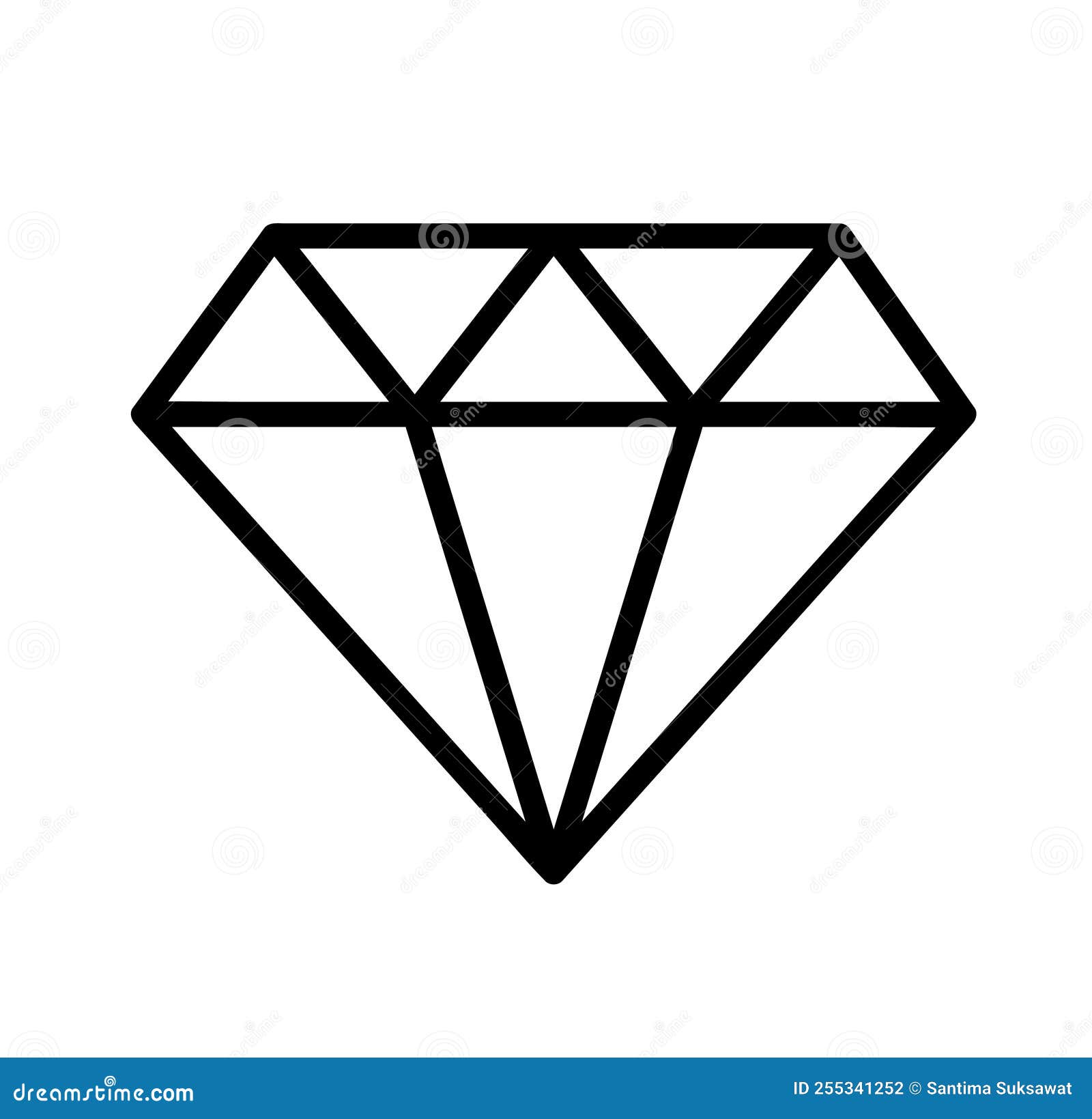 Simple Diamond Icon. Vector Illustration Stock Vector - Illustration of ...
