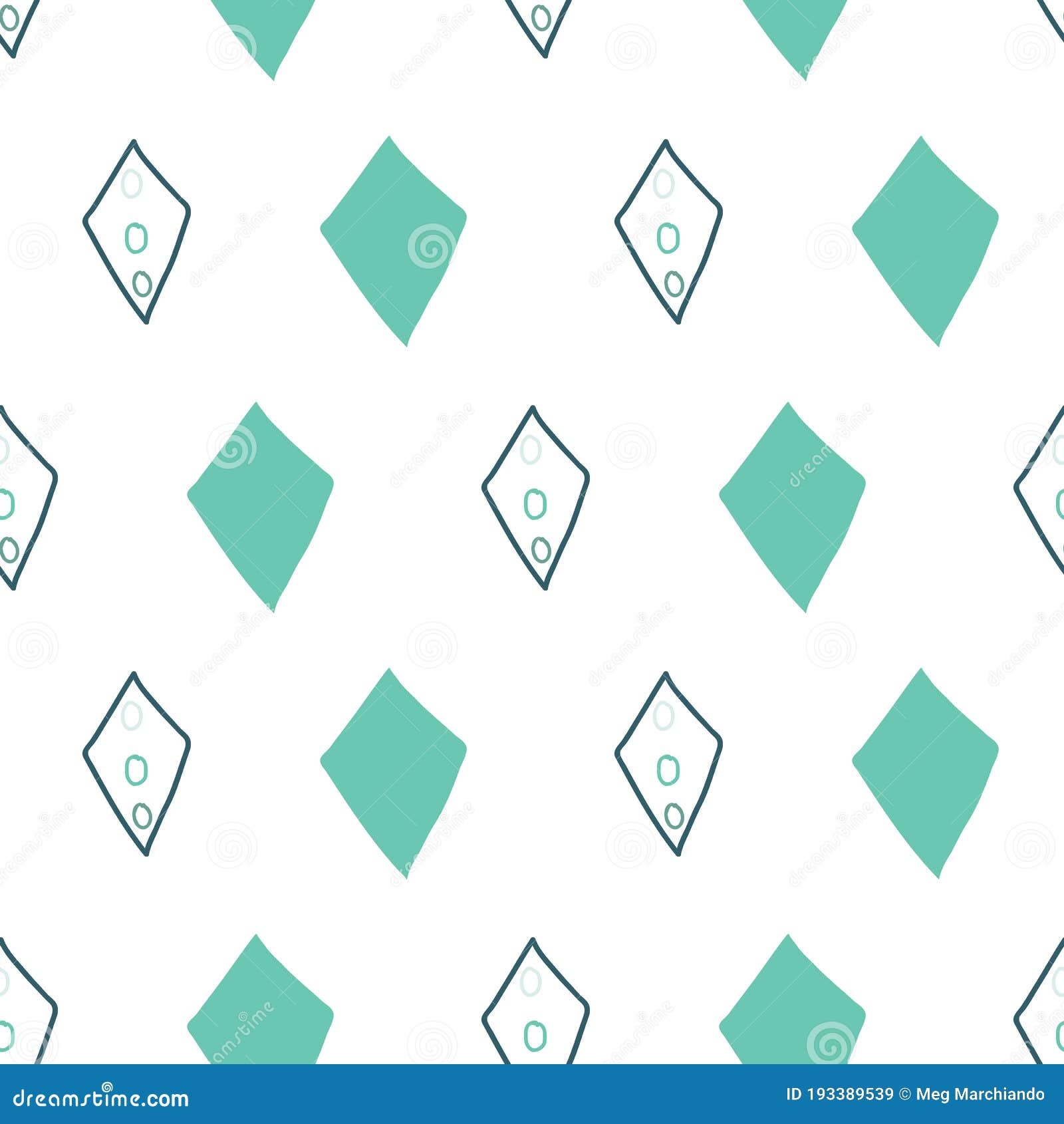 Simple Diamond Shape Stripes Teal on White Background Seamless Pattern ...