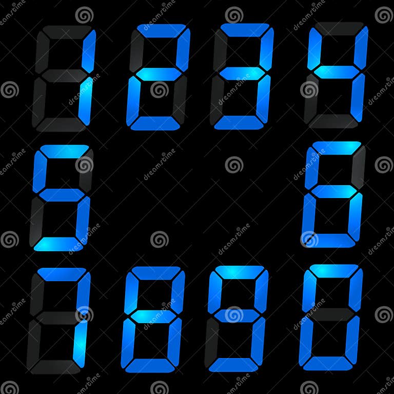 Simple Digital Number Set of Seven Segment Type. Vector Illustration ...