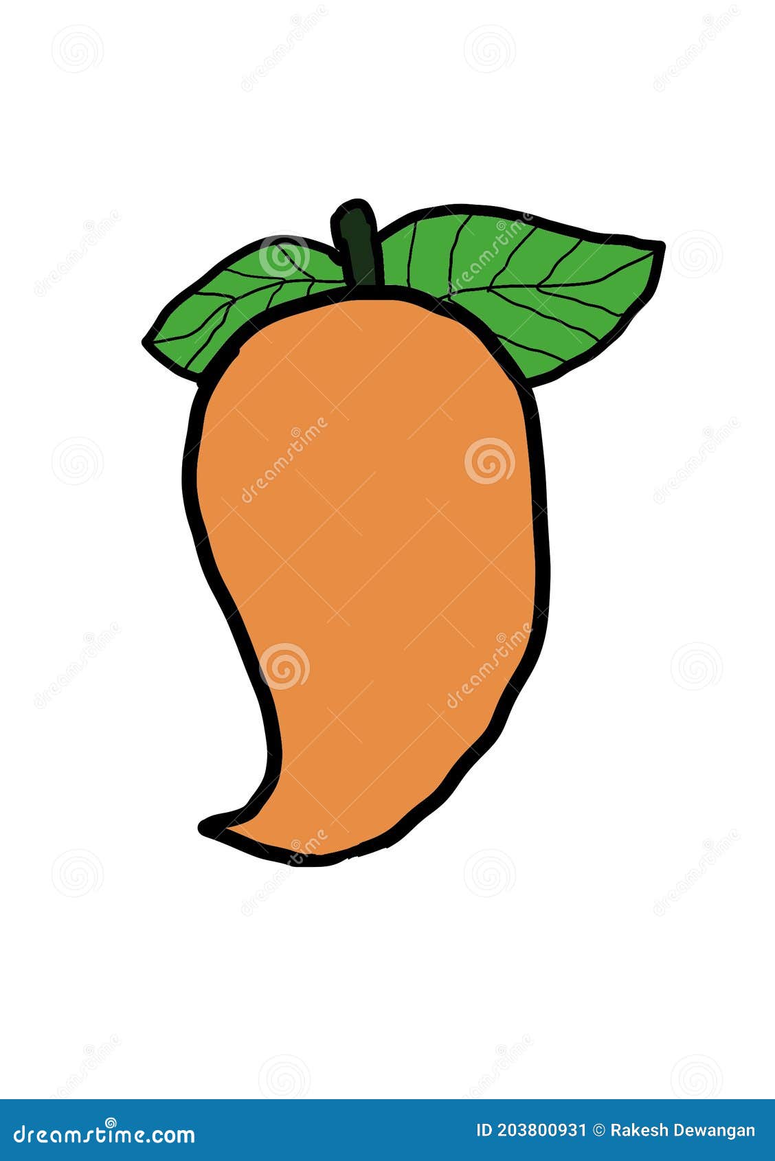 Simple Digital Painting of Mango Stock Illustration - Illustration of ...