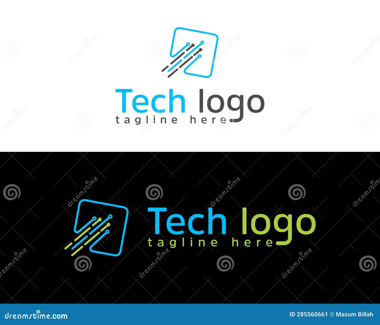 Simple Digital Tech Logo Template. Stock Vector - Illustration of brand ...