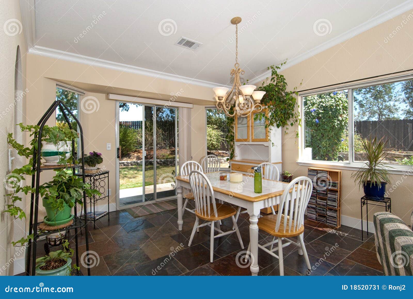 Simple dining room stock image. Image of wood, tile, county - 18520731