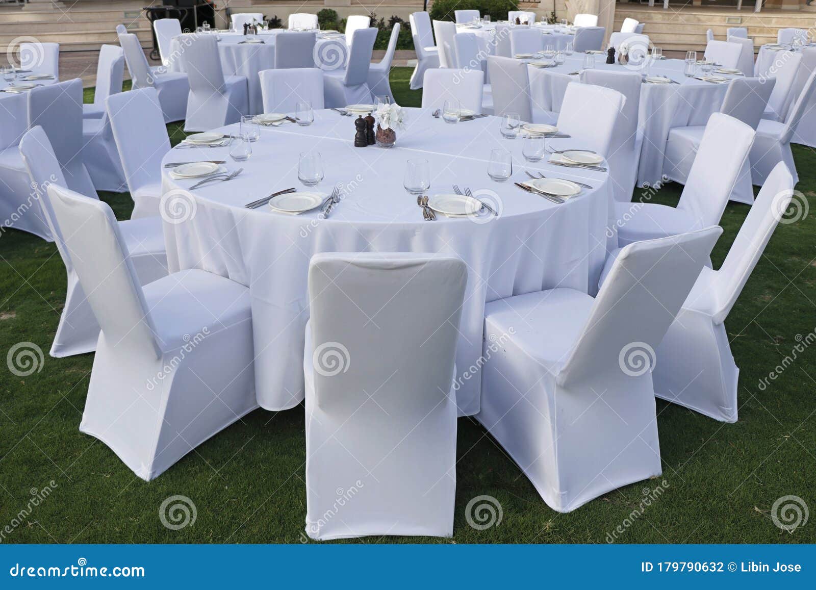 Simple Dining Table Set Up for Function or Events Stock Photo - Image ...