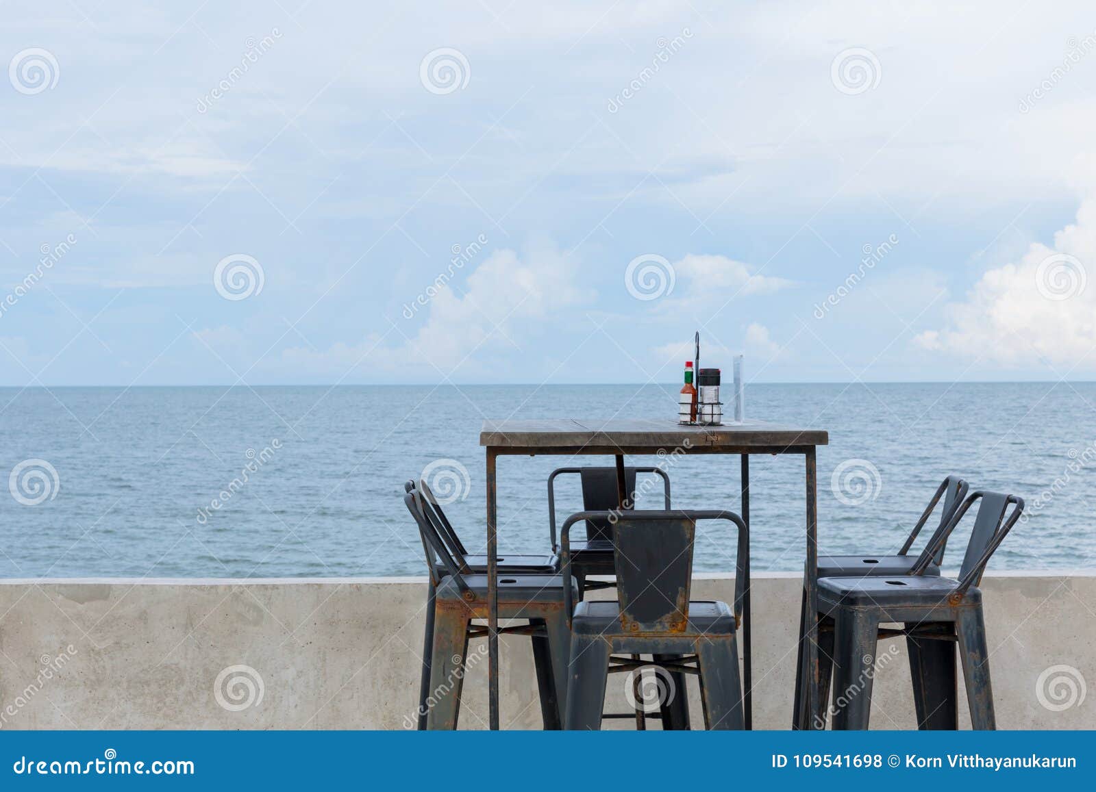 Simple Dinner Table Sea Side Ocean Stock Photo - Image of travel ...