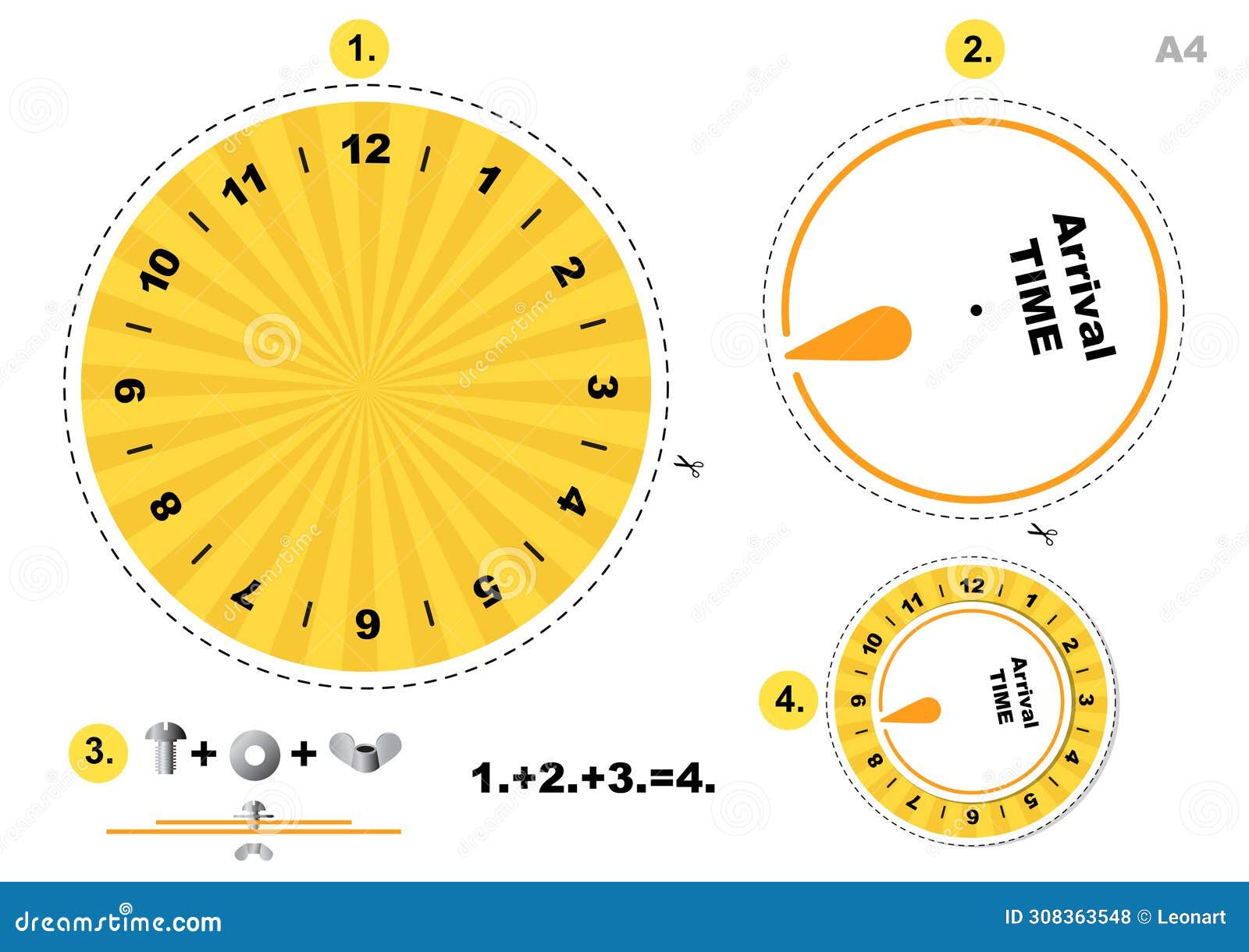 Simple DIY Car Parking Disc Timer, Clock Arrival Time Display Stock ...