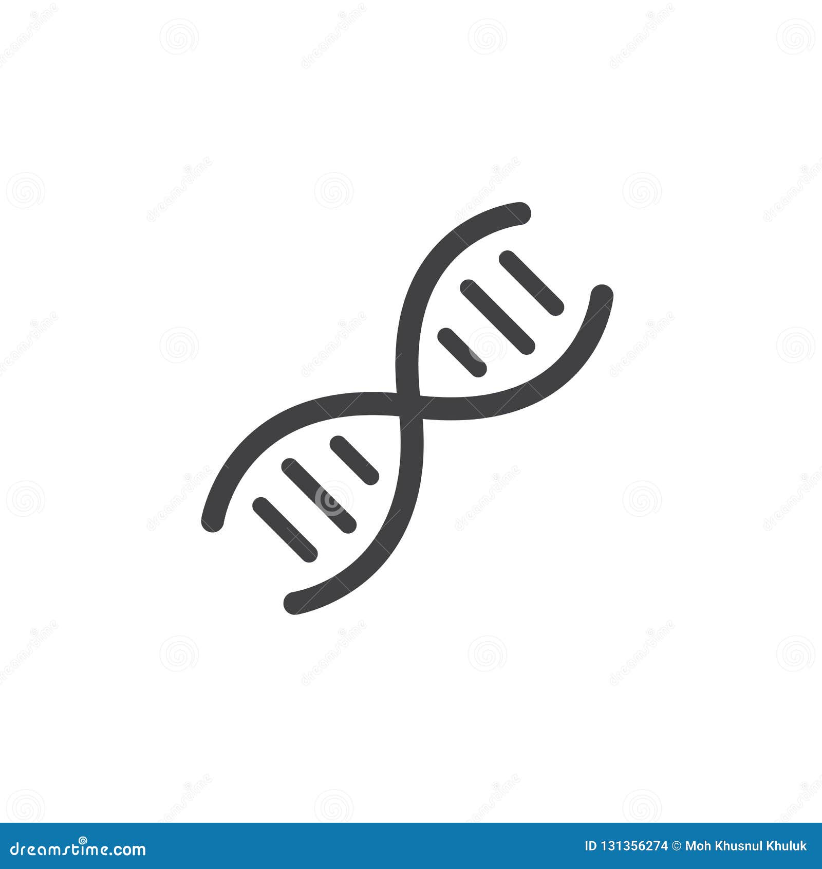 Simple DNA Flat Icon Line Vector Stock Vector - Illustration of ...