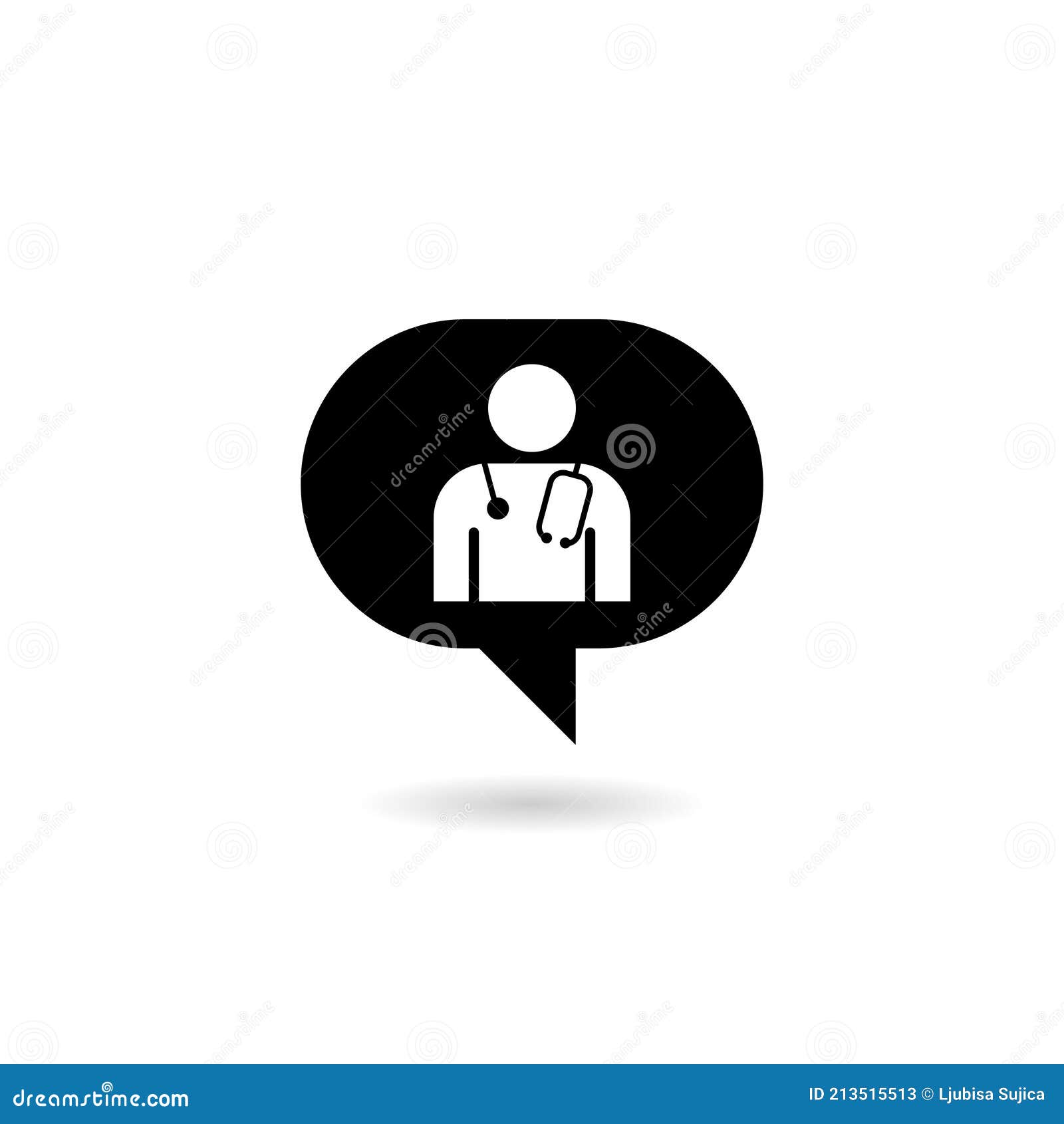 Simple Doctor Icon with Shadow Stock Vector - Illustration of ...