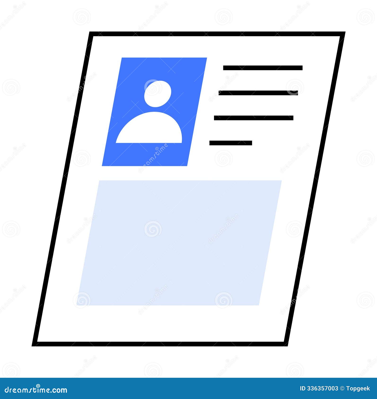 Simple Document Layout with Profile Icon and Text Blocks in Minimalist ...
