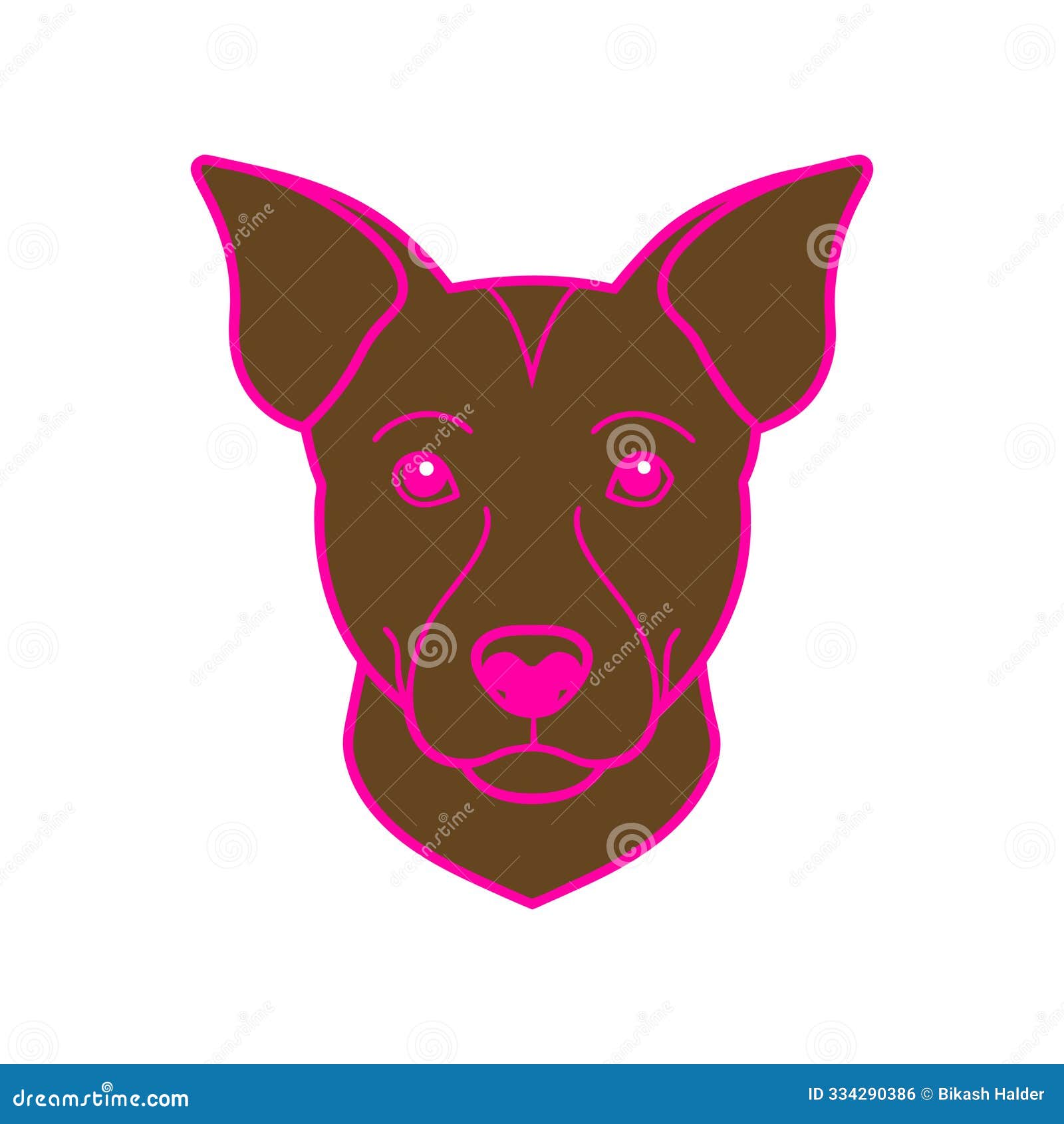Simple Dog Head Vector Design Stock Vector - Illustration of face ...