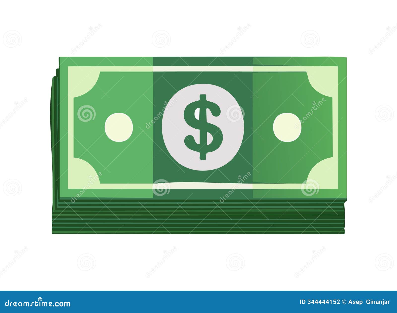 Simple Dollar Bill Symbol Isolated On White Cartoon Vector ...