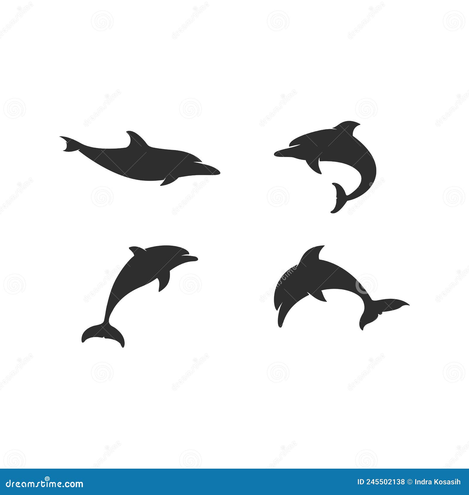 Simple Dolphin Logo Vector Icon Illustration Stock Vector ...