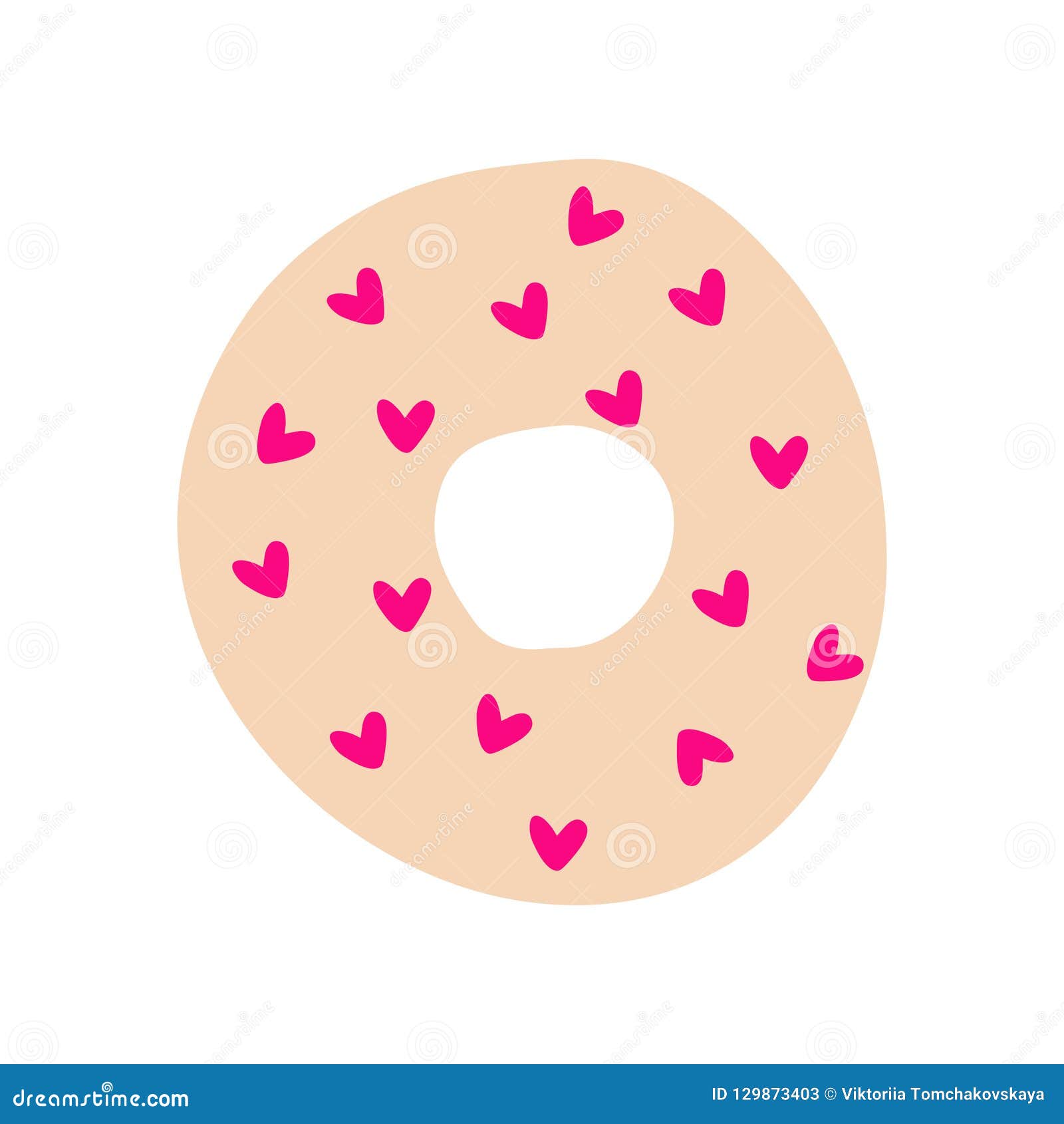 Simple Donut Illustration. Donut Isolated On White Background Royalty ...