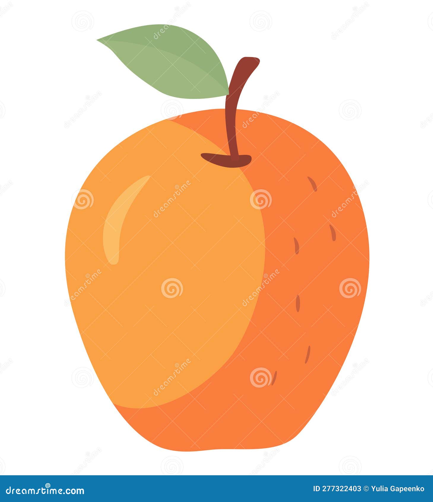 Simple Doodle Apple Fruit on White. Vector Illustration Stock Vector ...