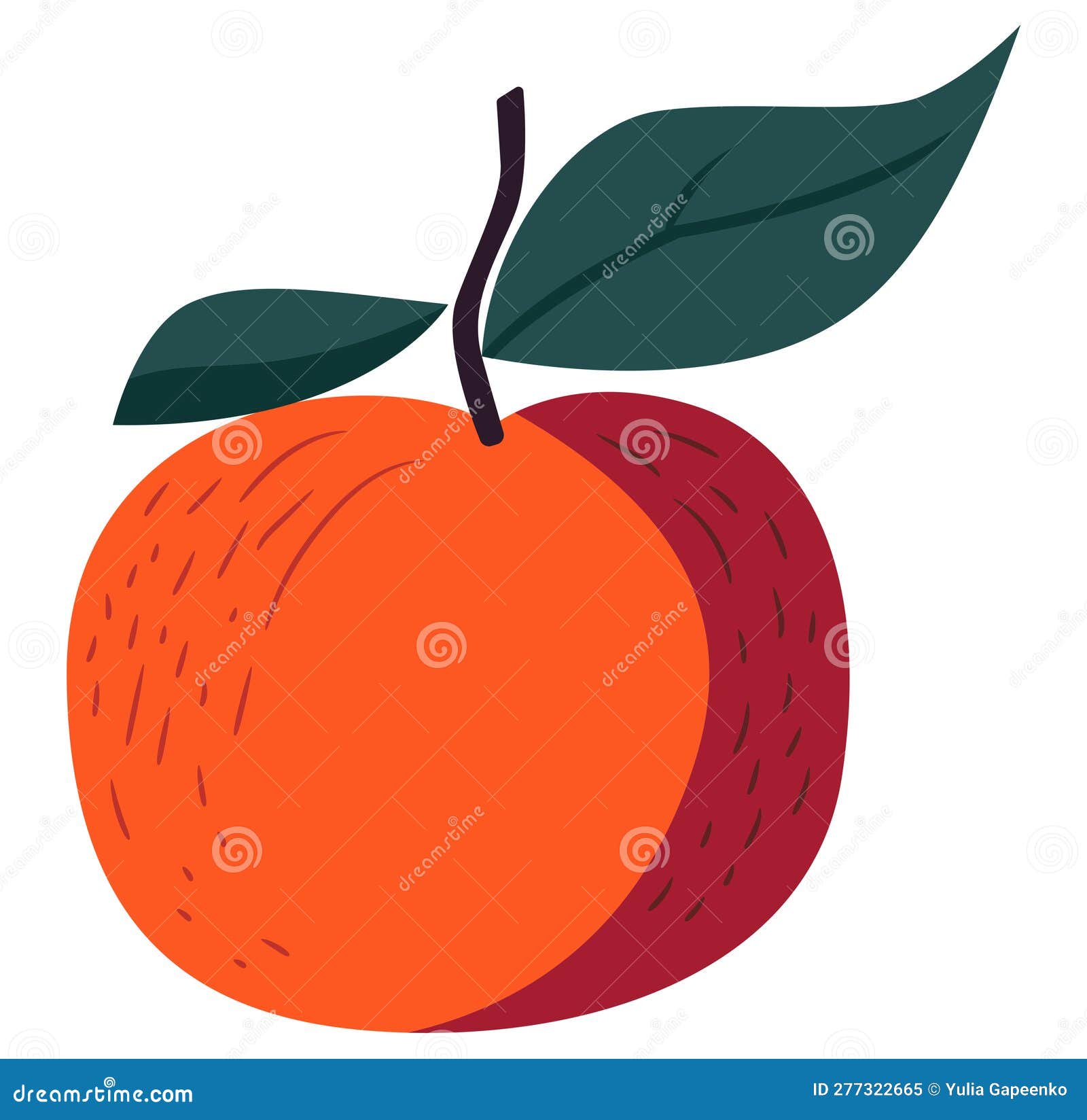 Simple Doodle Apple Fruit on White. Vector Illustration Stock Vector ...