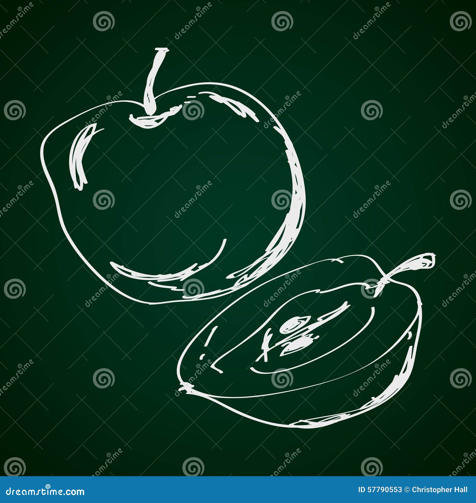 Simple doodle of an apple stock vector. Illustration of natural - 57790553