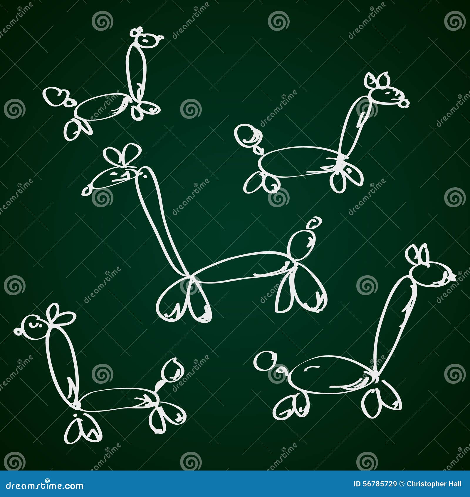 Simple Doodle of Balloon Animals Stock Vector - Illustration of symbol ...