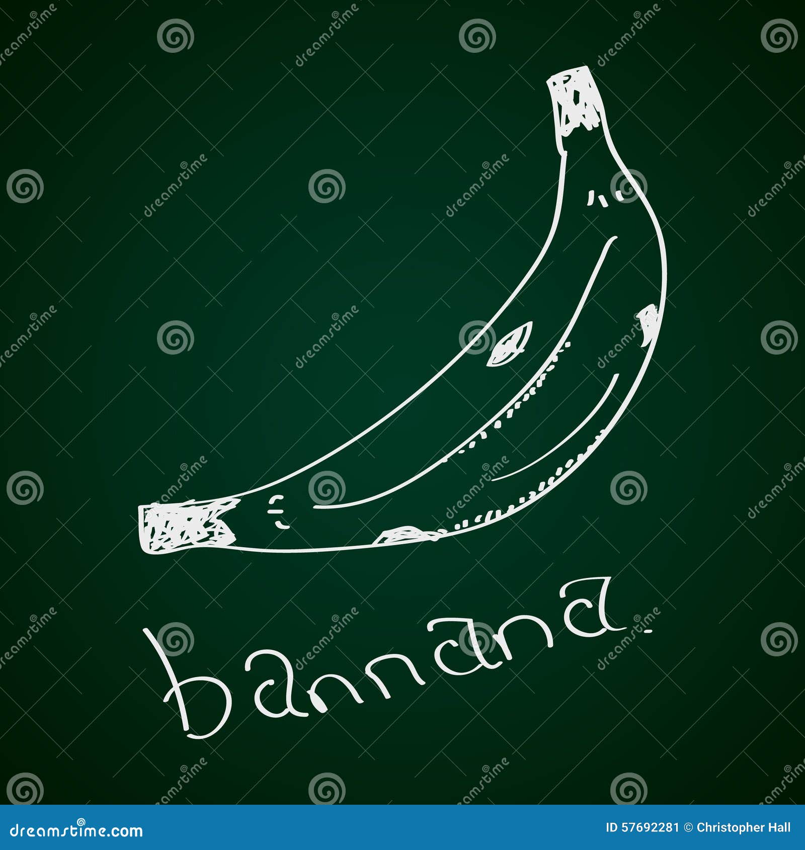 Simple doodle of a banana stock vector. Illustration of natural - 57692281
