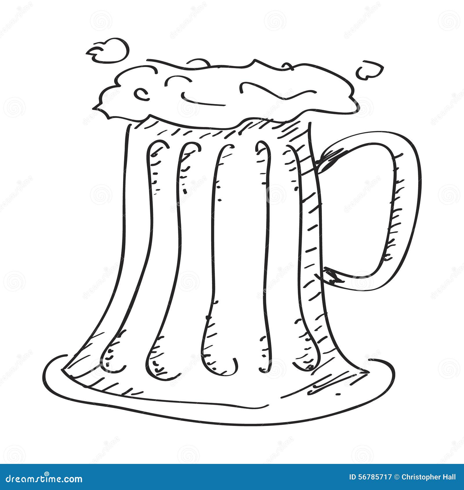Simple Doodle of a Beer Glass Stock Vector - Illustration of beer ...