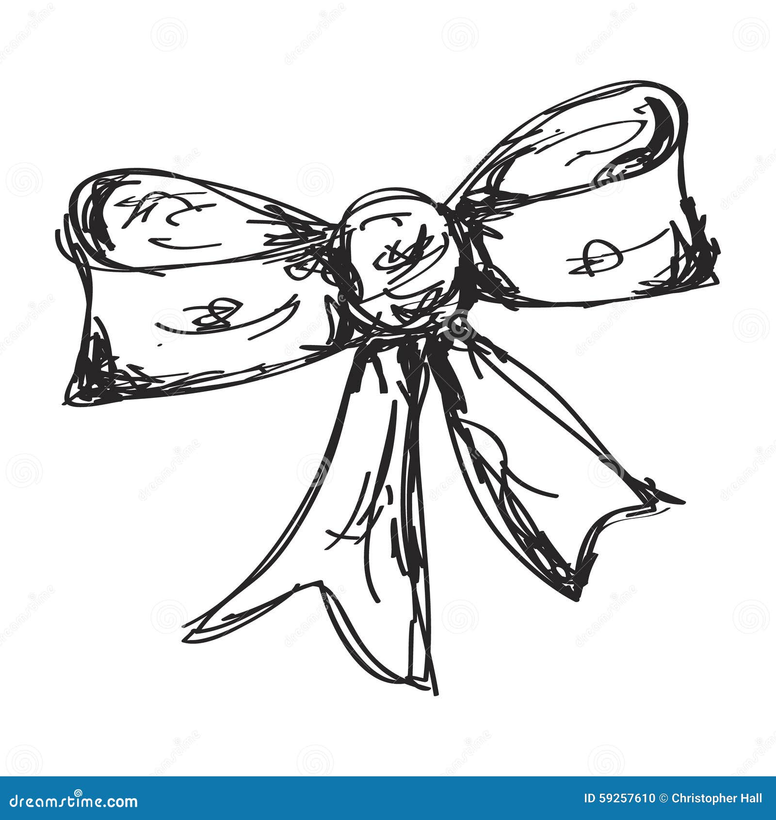 Simple doodle of a bow stock vector. Illustration of decoration - 59257610