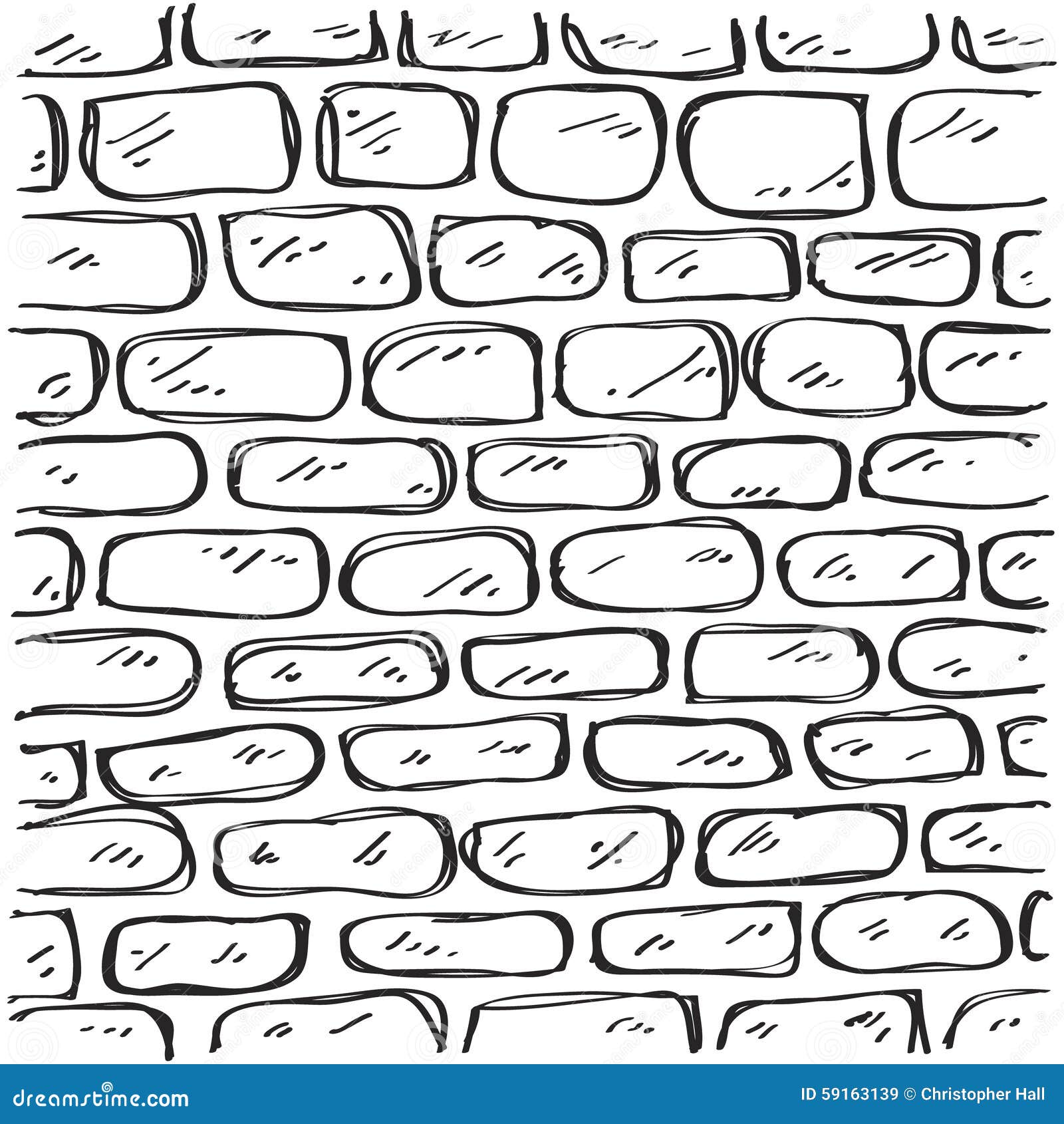 Simple Doodle of a Brick Pattern Stock Vector - Illustration of design ...