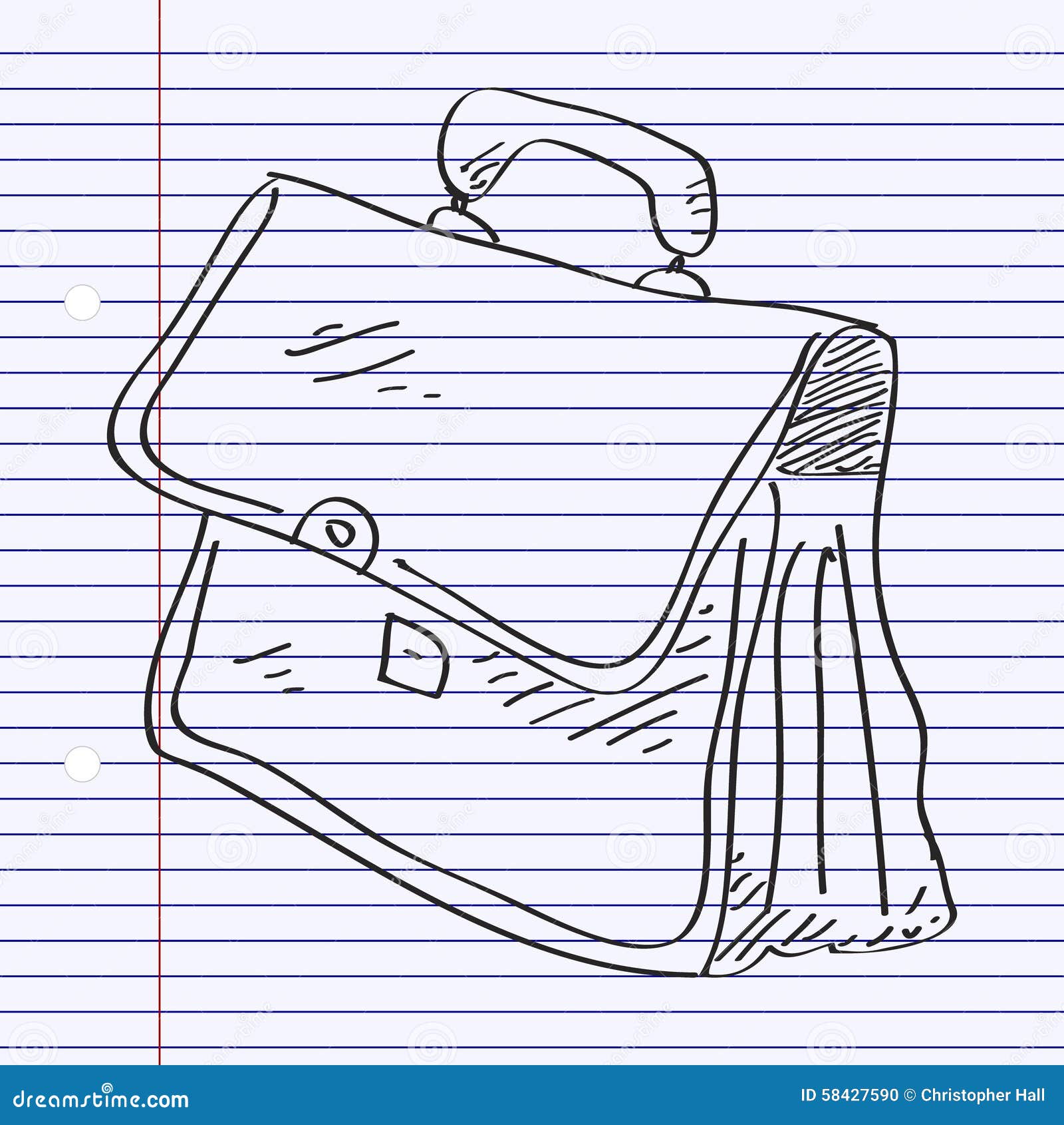 Simple Doodle of a Briefcase Stock Vector - Illustration of doodle ...