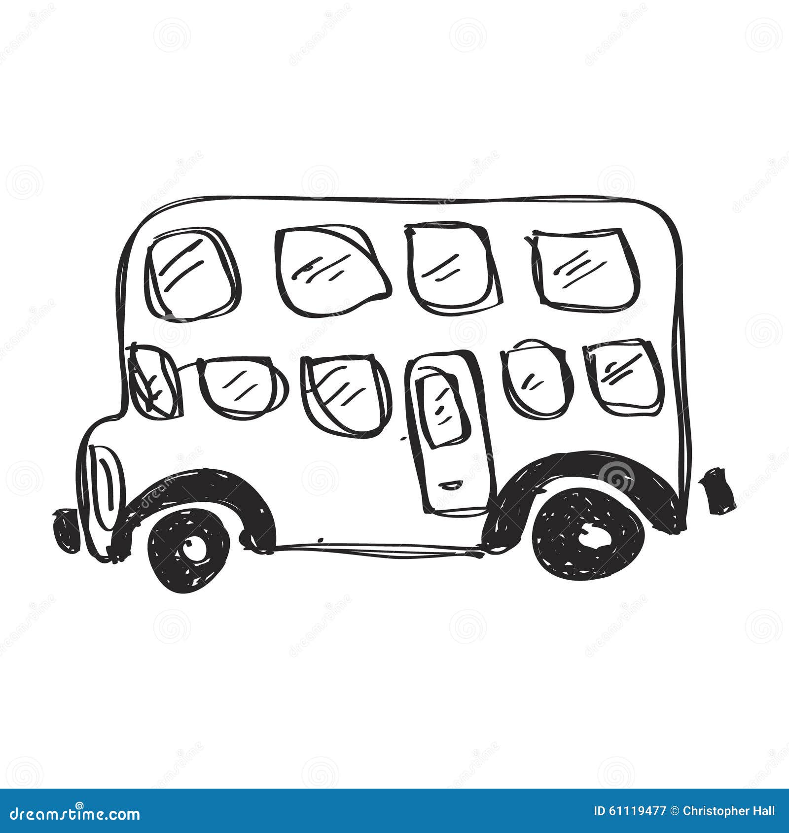 Simple doodle of a bus stock illustration. Illustration of education ...