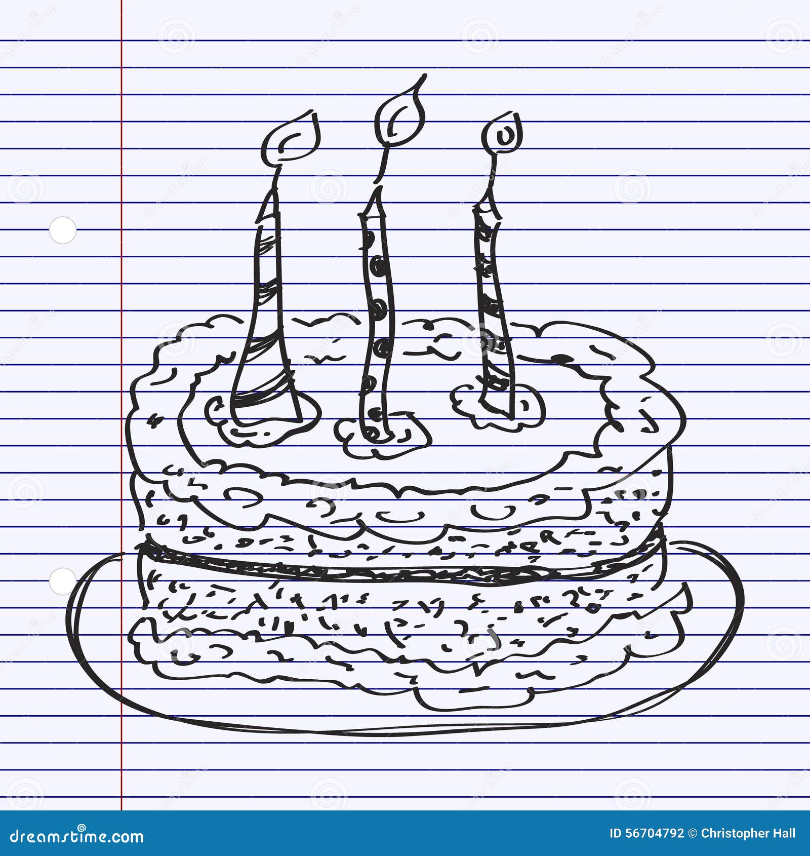 Simple doodle of a cake stock vector. Illustration of dessert - 56704792