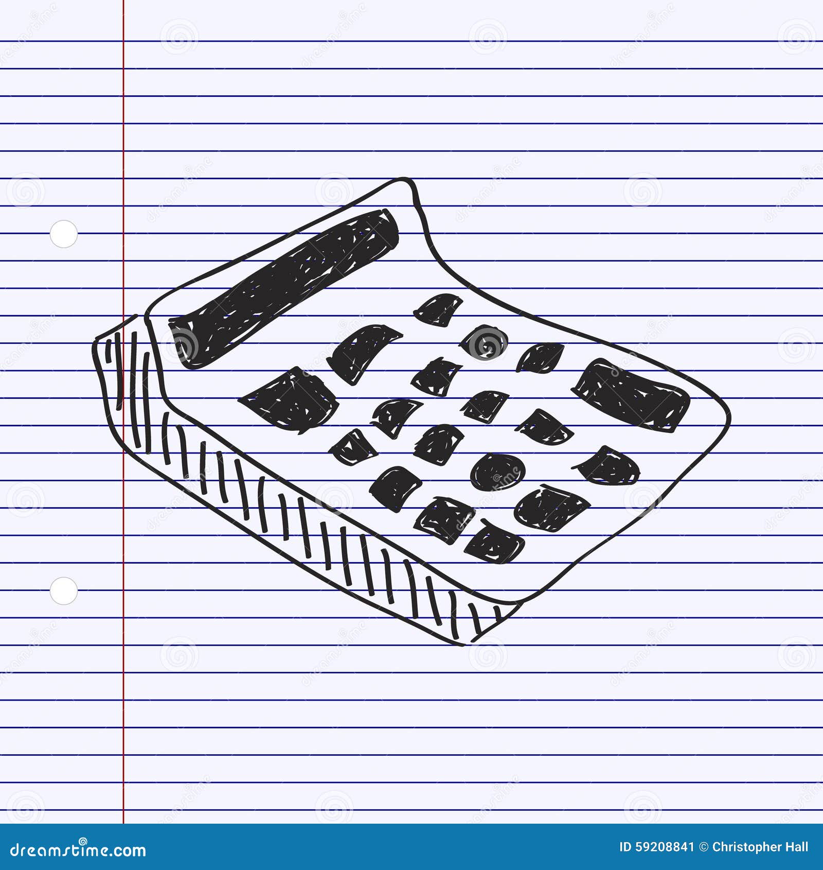 Simple Doodle of a Calculator Stock Vector - Illustration of office ...