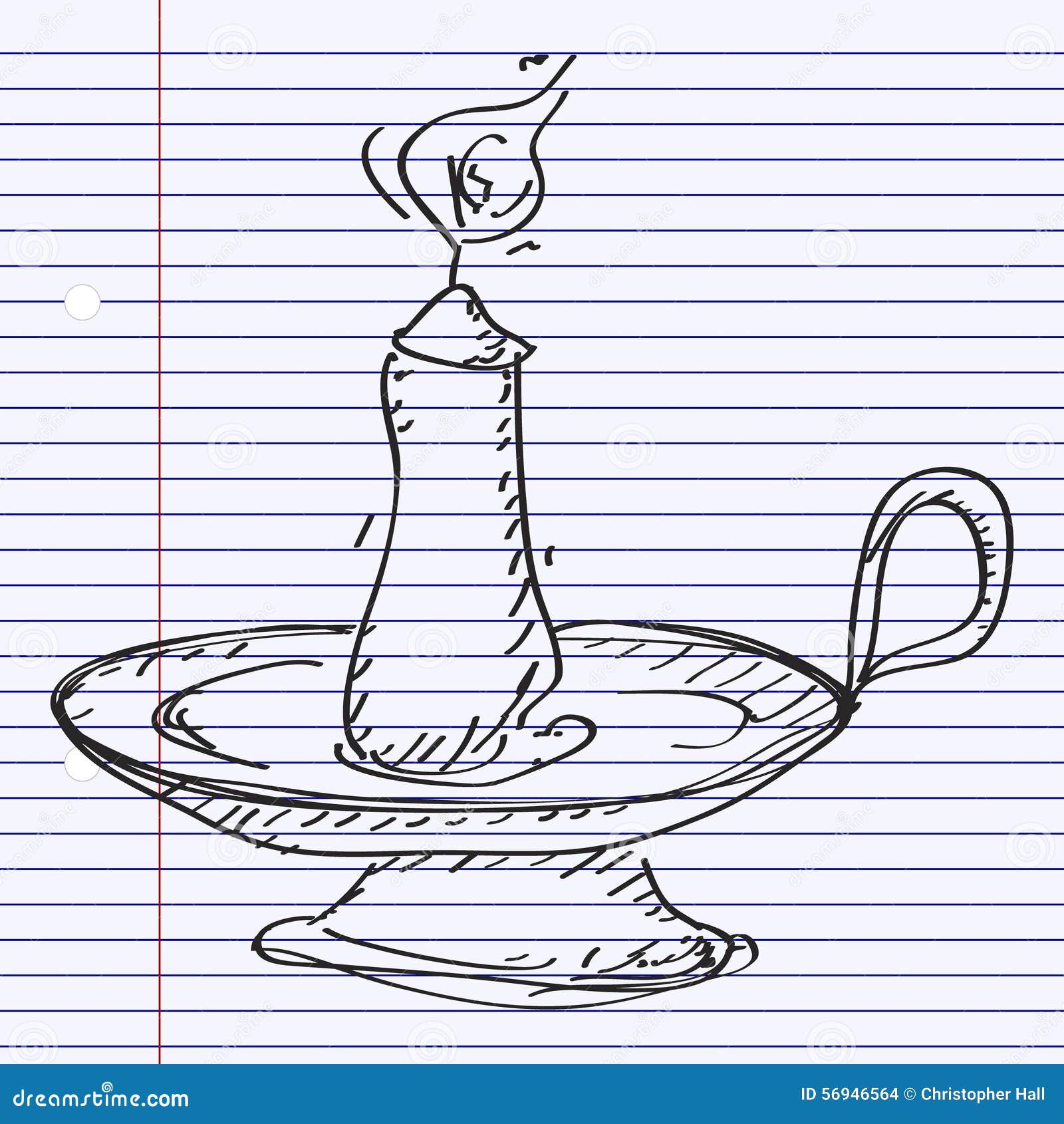 Simple Doodle of a Candlestick Stock Vector - Illustration of light ...