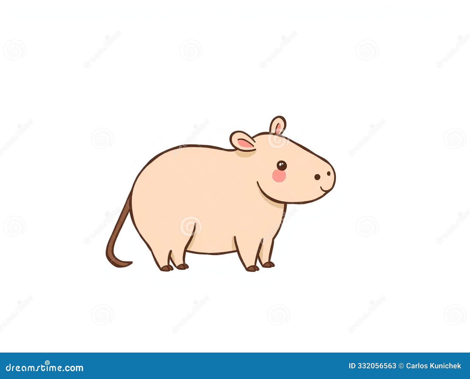A Simple Doodle Of A Capibara, In The Style Of Cute Doodle, With A ...