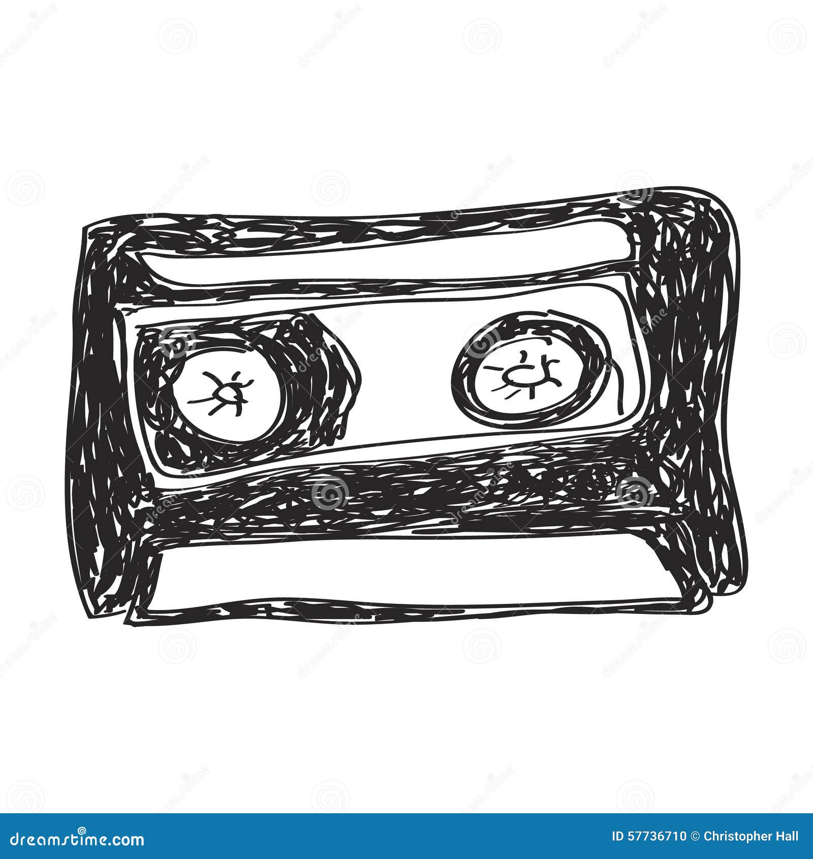 Simple Doodle of a Cassette Stock Vector - Illustration of rock, theme ...