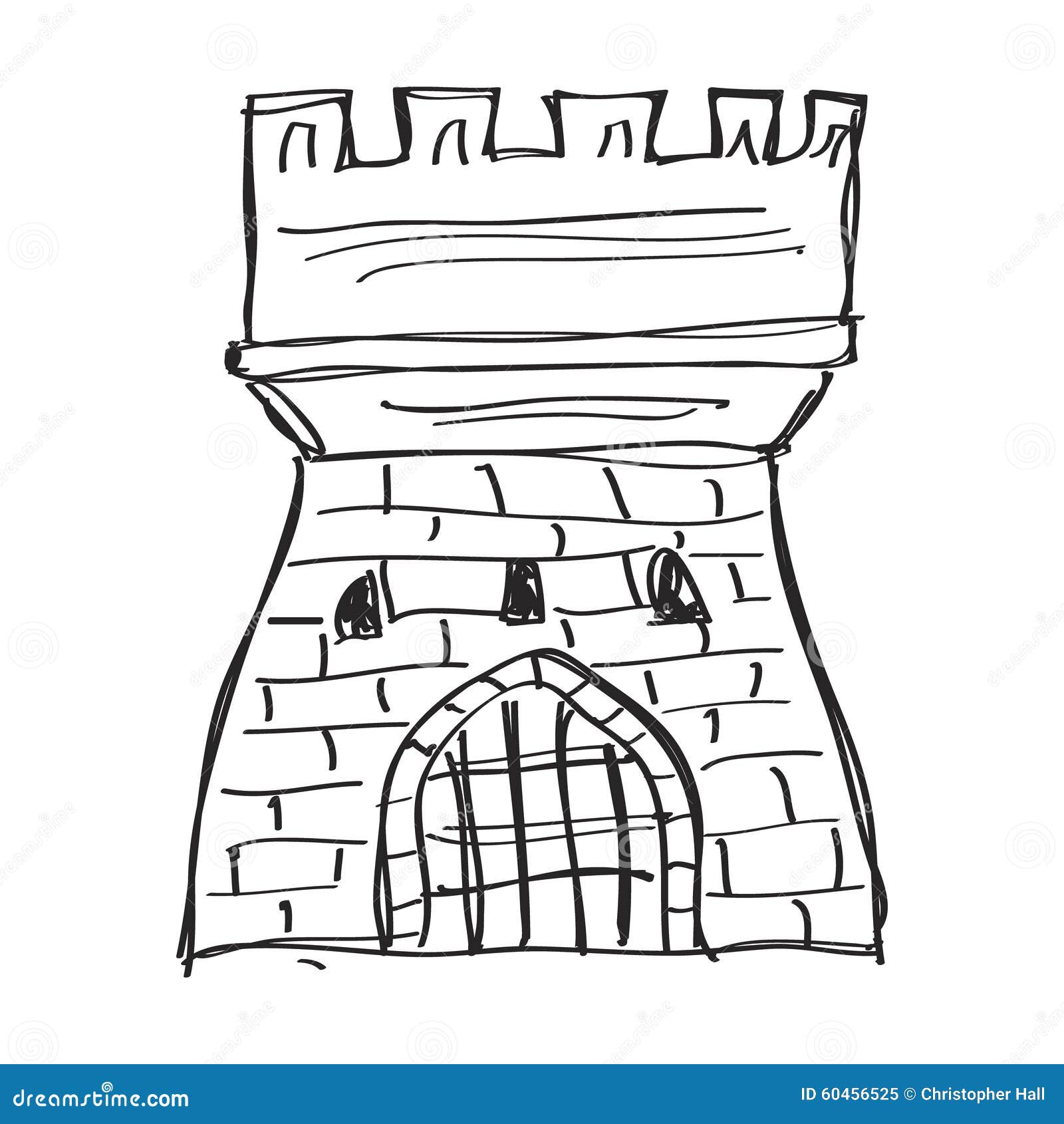 Simple doodle of a castle stock illustration. Illustration of simple ...