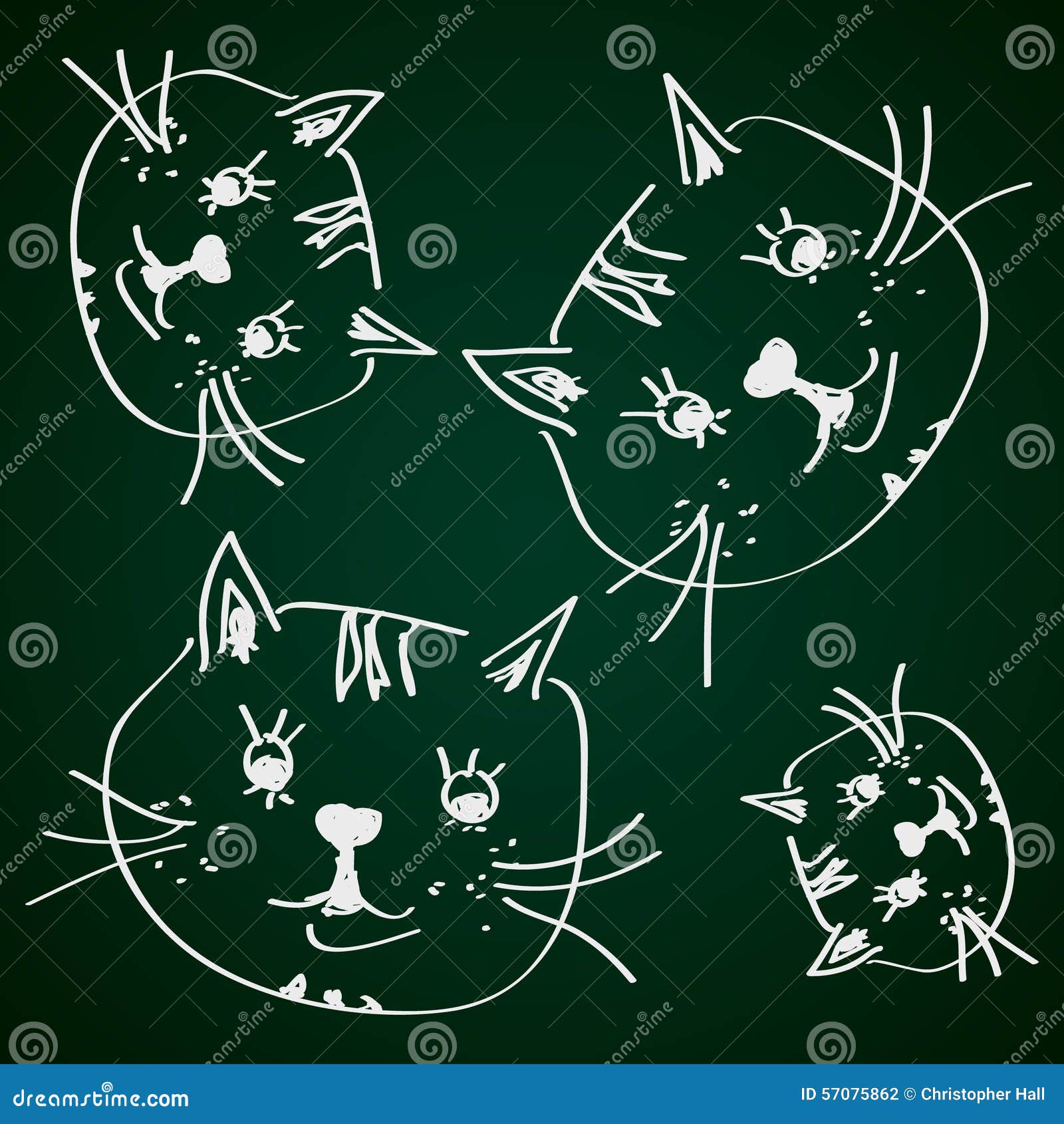 Simple doodle of a cat stock vector. Illustration of cute - 57075862