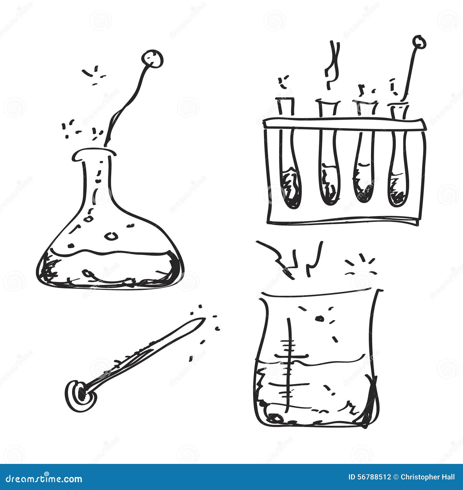 Simple Doodle of a Chemistry Kit Stock Vector - Illustration of ...