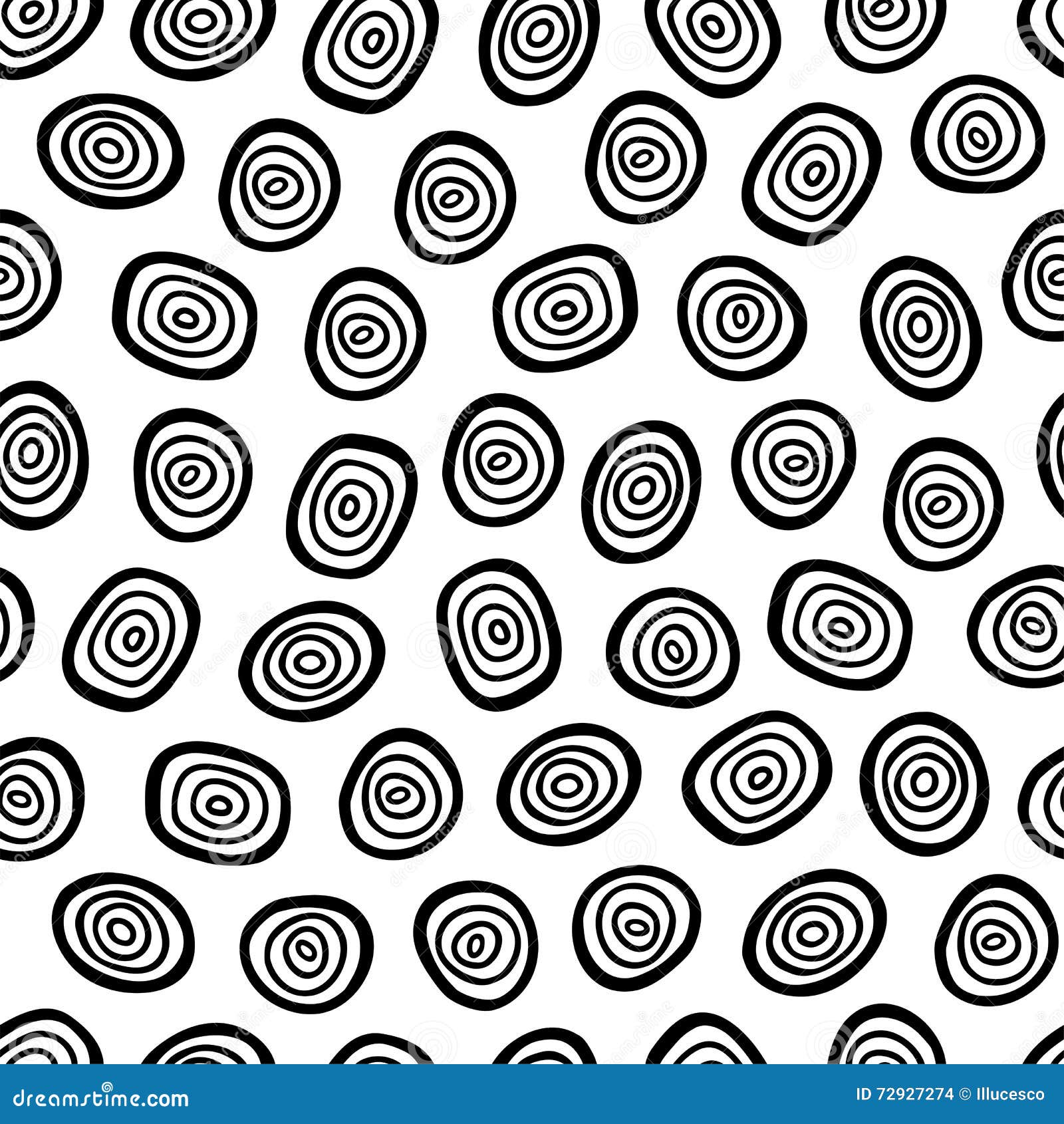 Simple Doodle Circle Seamless Pattern Stock Vector - Illustration of ...