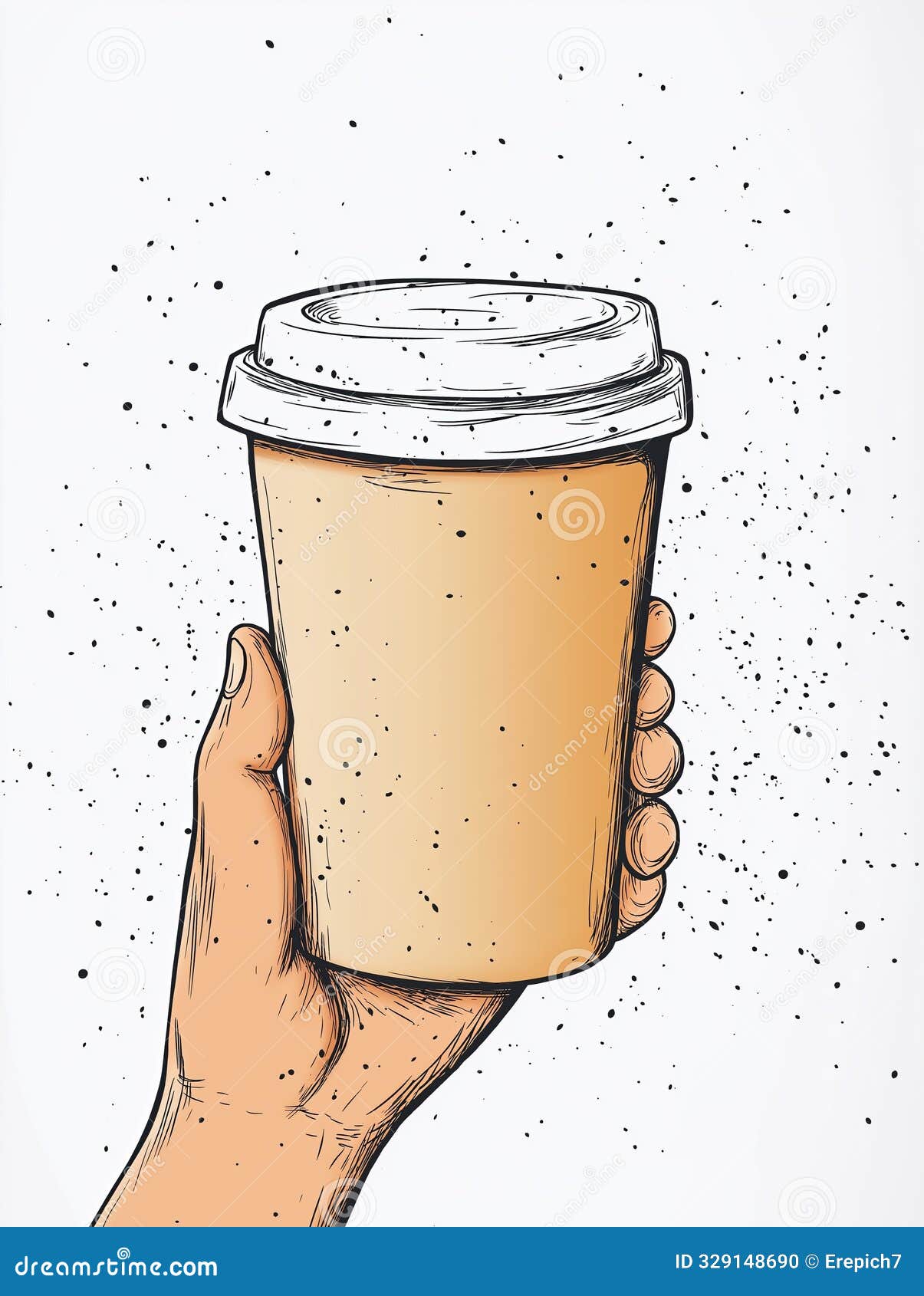 A Simple Doodle of a Cup of Coffee, Minimalist and Simple Drawing Style ...